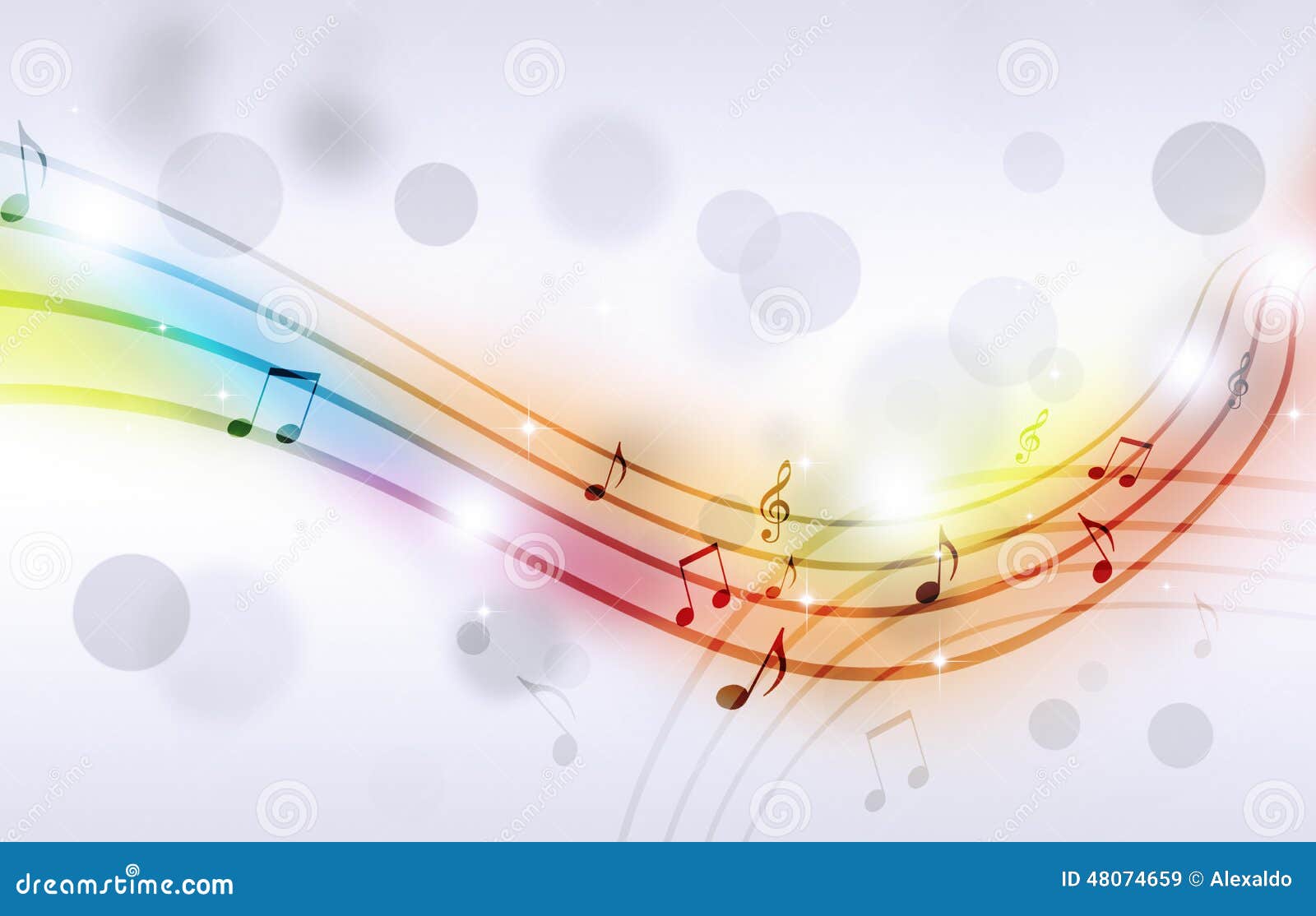 Notes Multicolores De Musique Illustration Stock - Illustration du ...