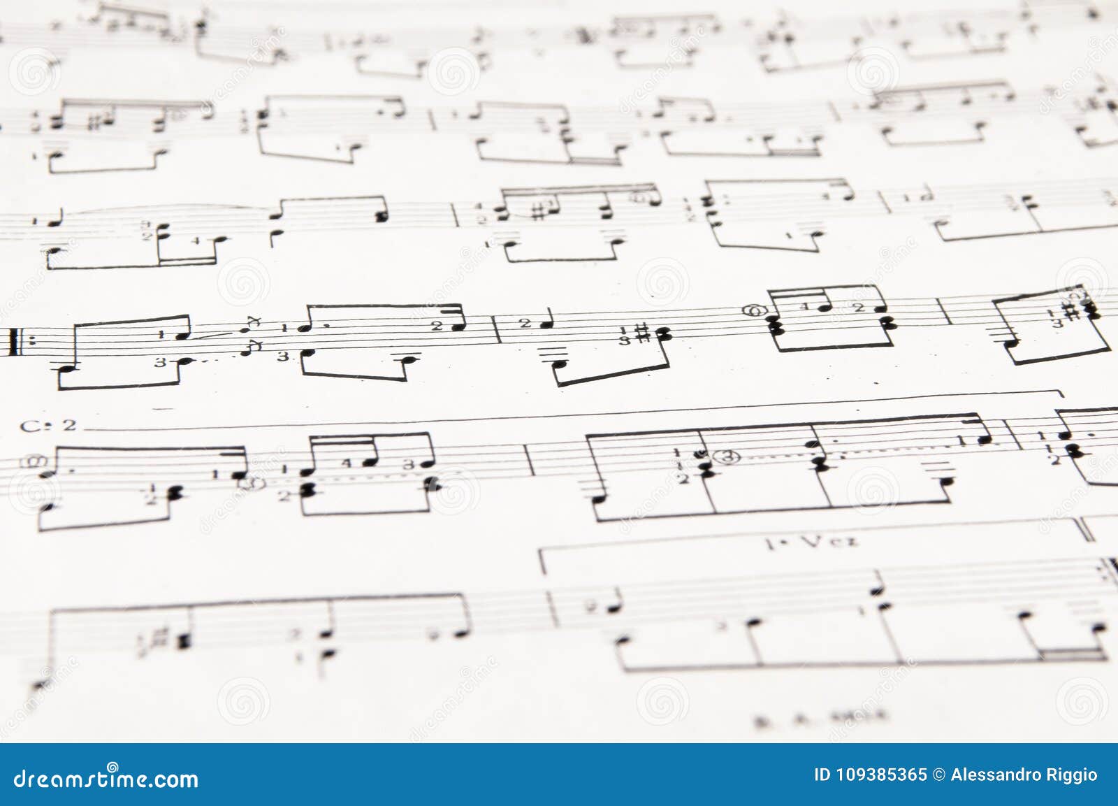 Notes and musical staves stock image. Image of arrangement - 109385365