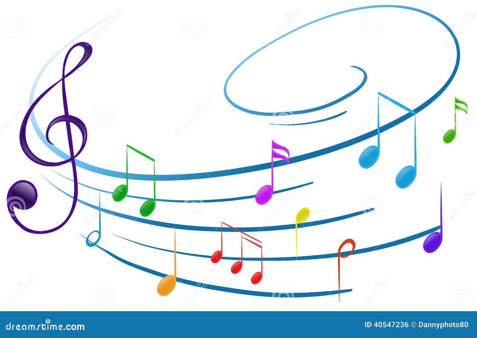 Notes musicales illustration de vecteur. Illustration du agrafe - 40547236