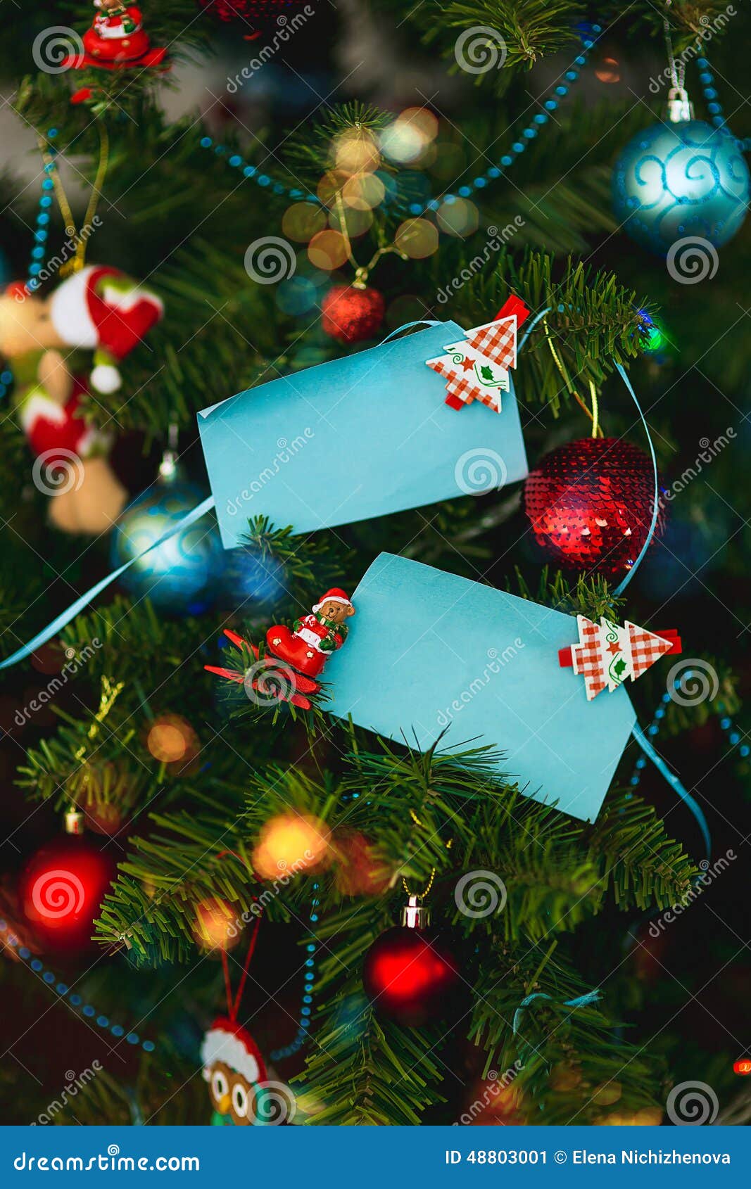 Notes on a New Year or Christmas Tree 2 Stock Image - Image of year ...