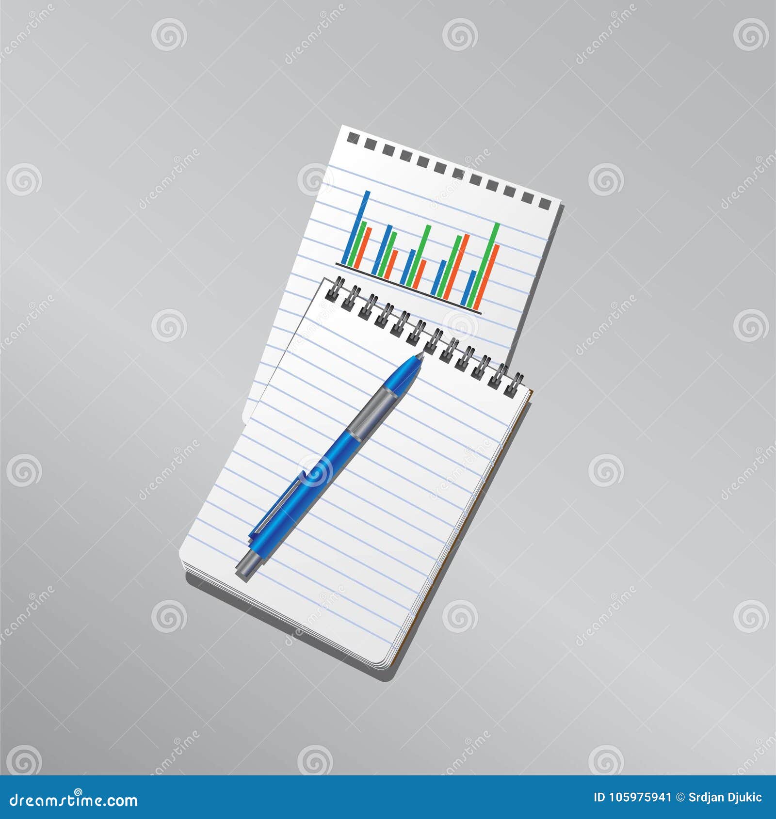 Notes Notebook Diagram Plans and Projects Stock Vector - Illustration ...