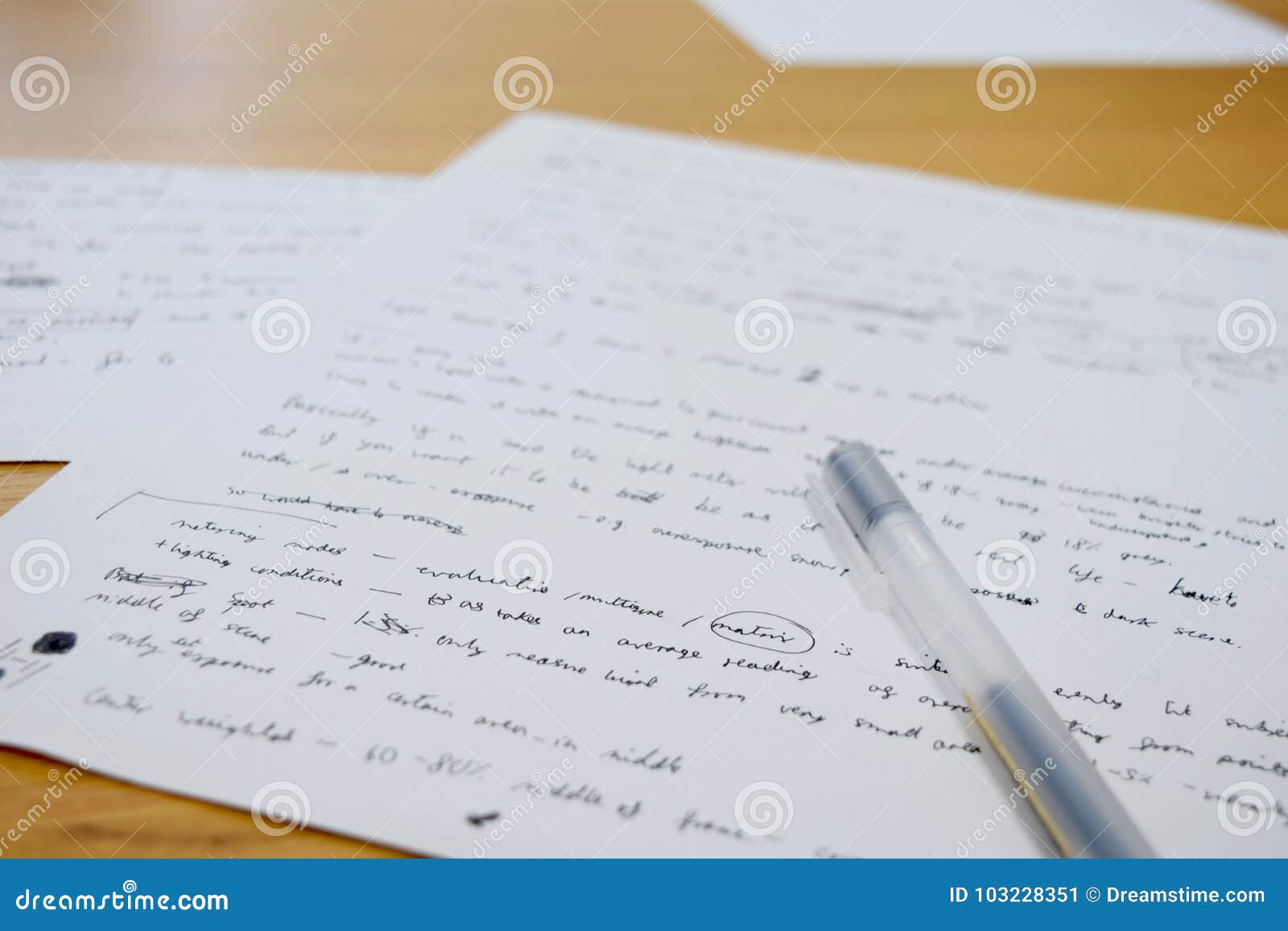 Notes with Office Pen and Paper Stock Image - Image of notes, office ...