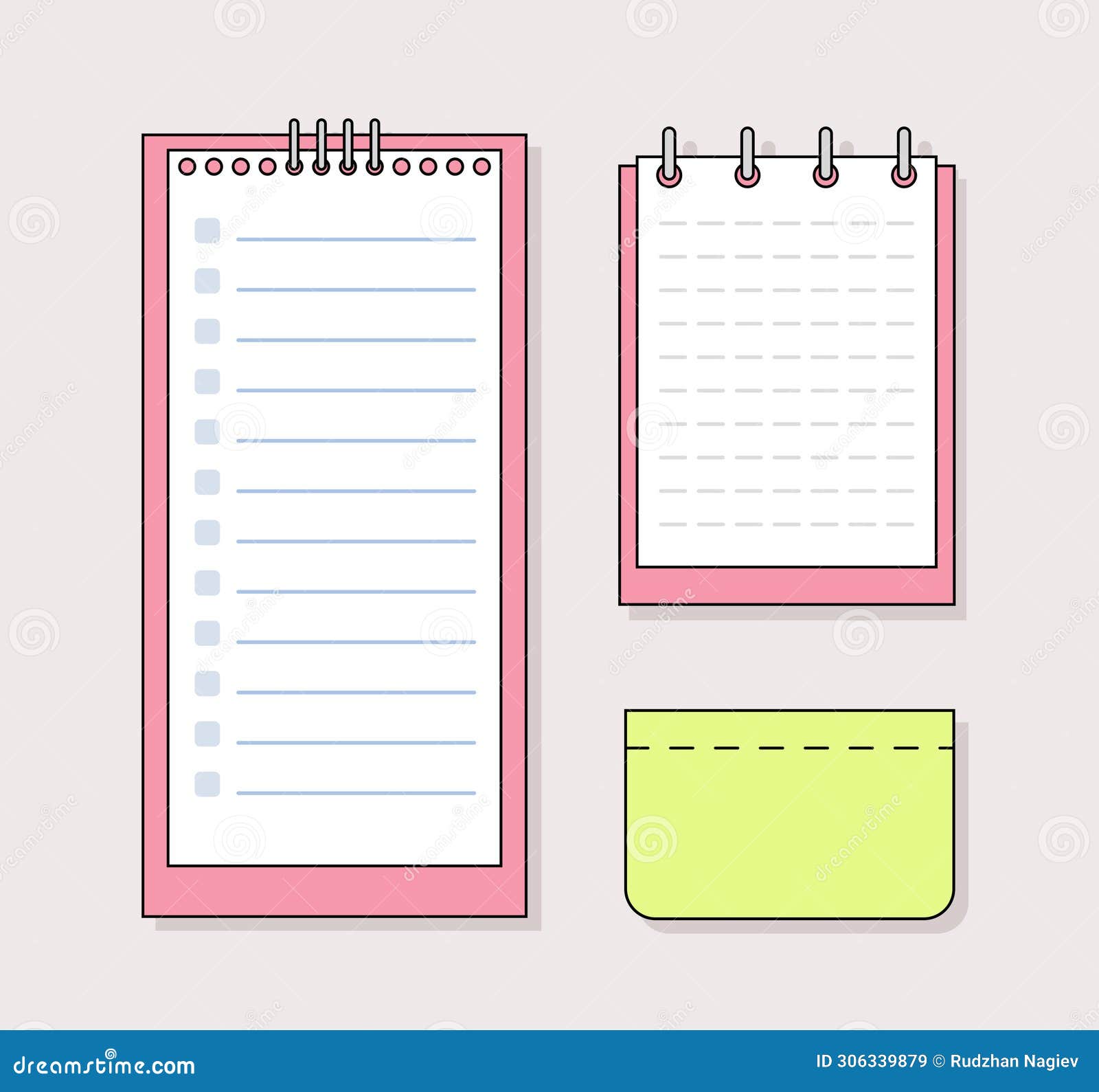 Notes Pages Vector Line Set Stock Vector - Illustration of notice ...