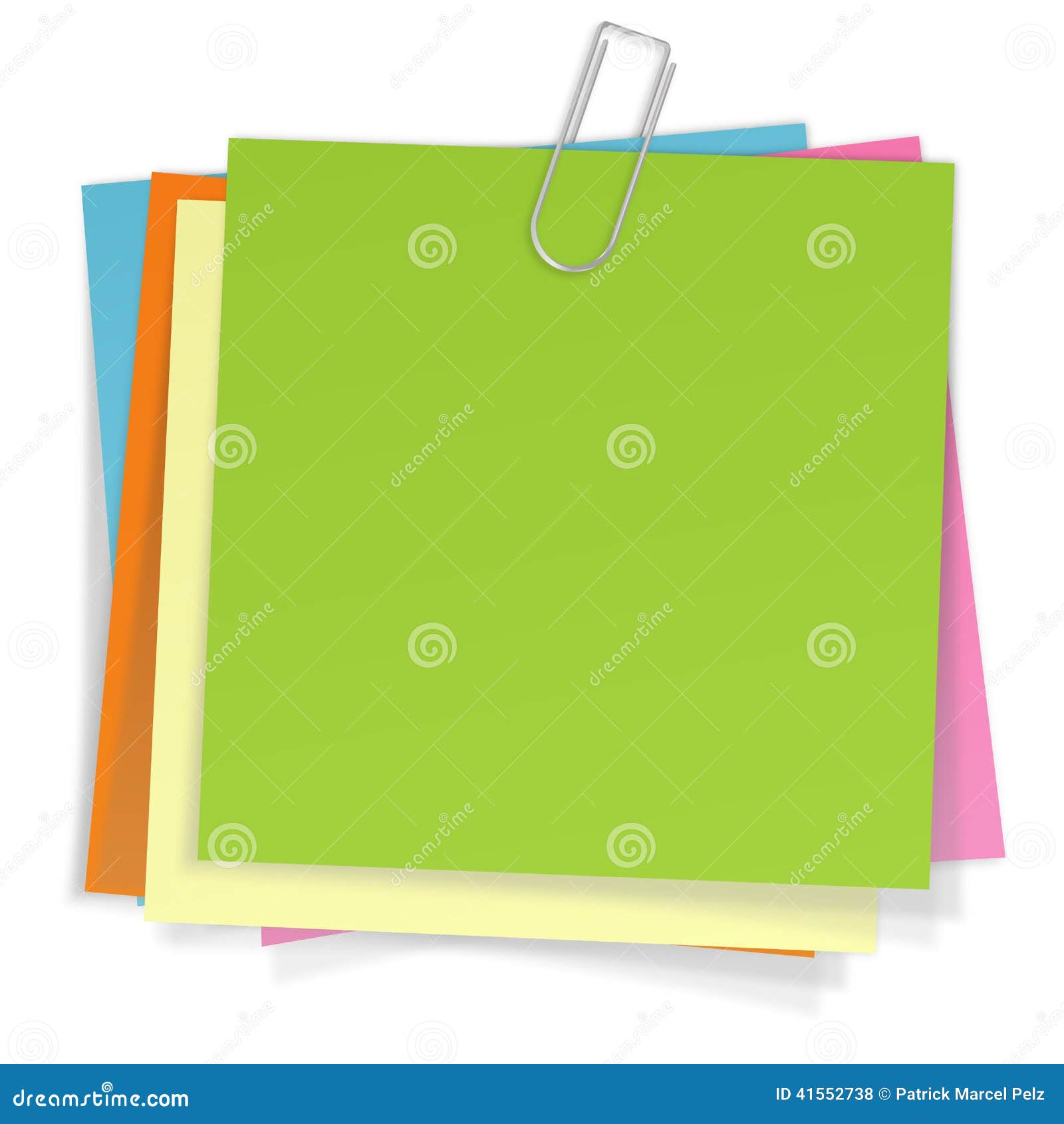 Notes with paper clip stock vector. Illustration of bulletin - 41552738