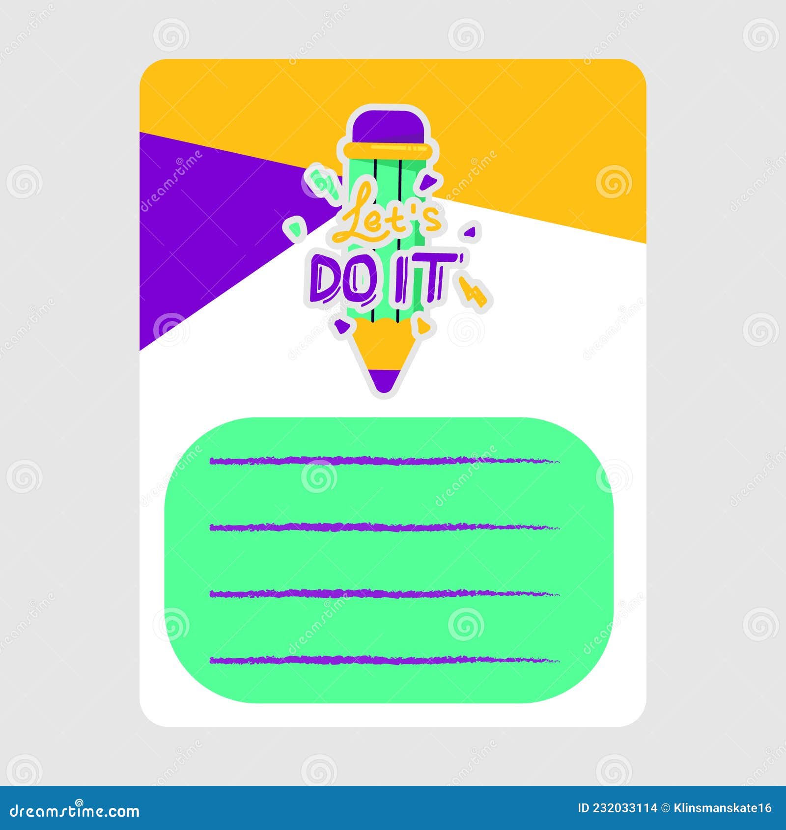 Notes Paper with Lets Do it Sticker Design Stock Vector - Illustration ...