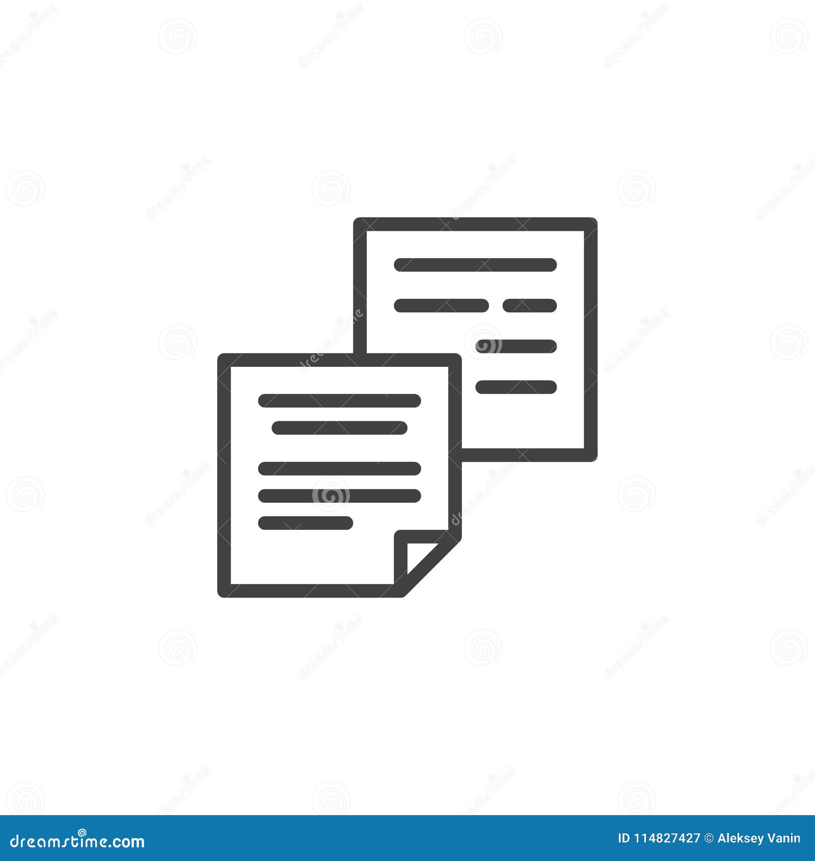 Notes paper outline icon stock vector. Illustration of simple - 114827427