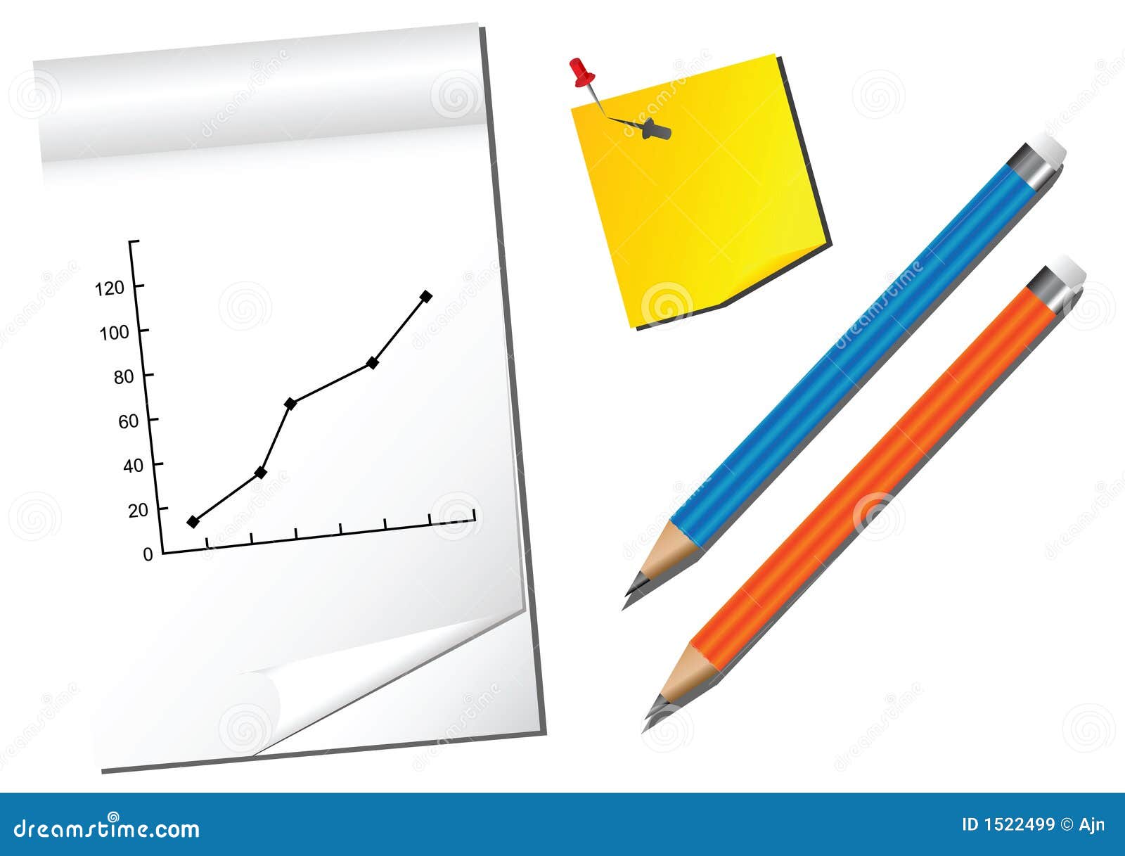 Notes and Pencils stock vector. Illustration of bind, list - 1522499