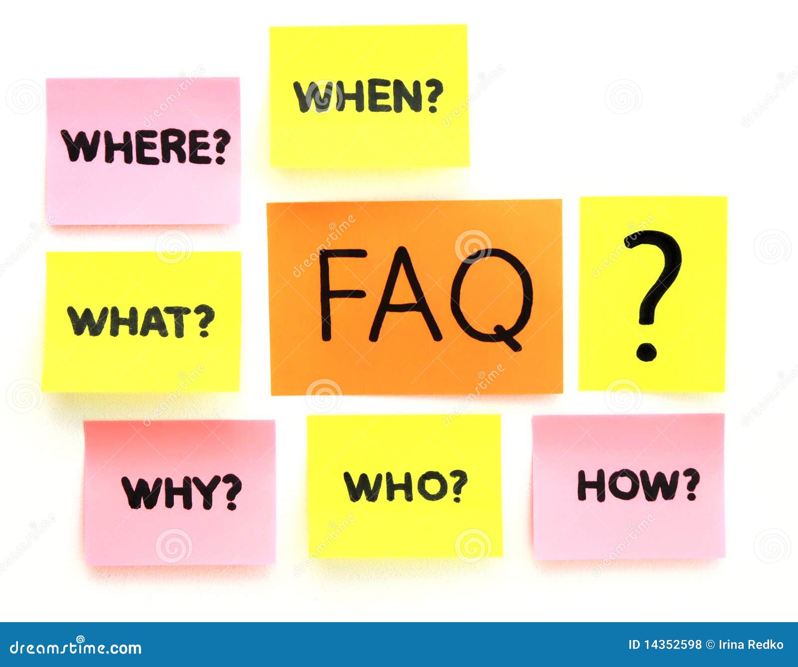Notes with Questions and Faq Stock Photo - Image of frequently ...