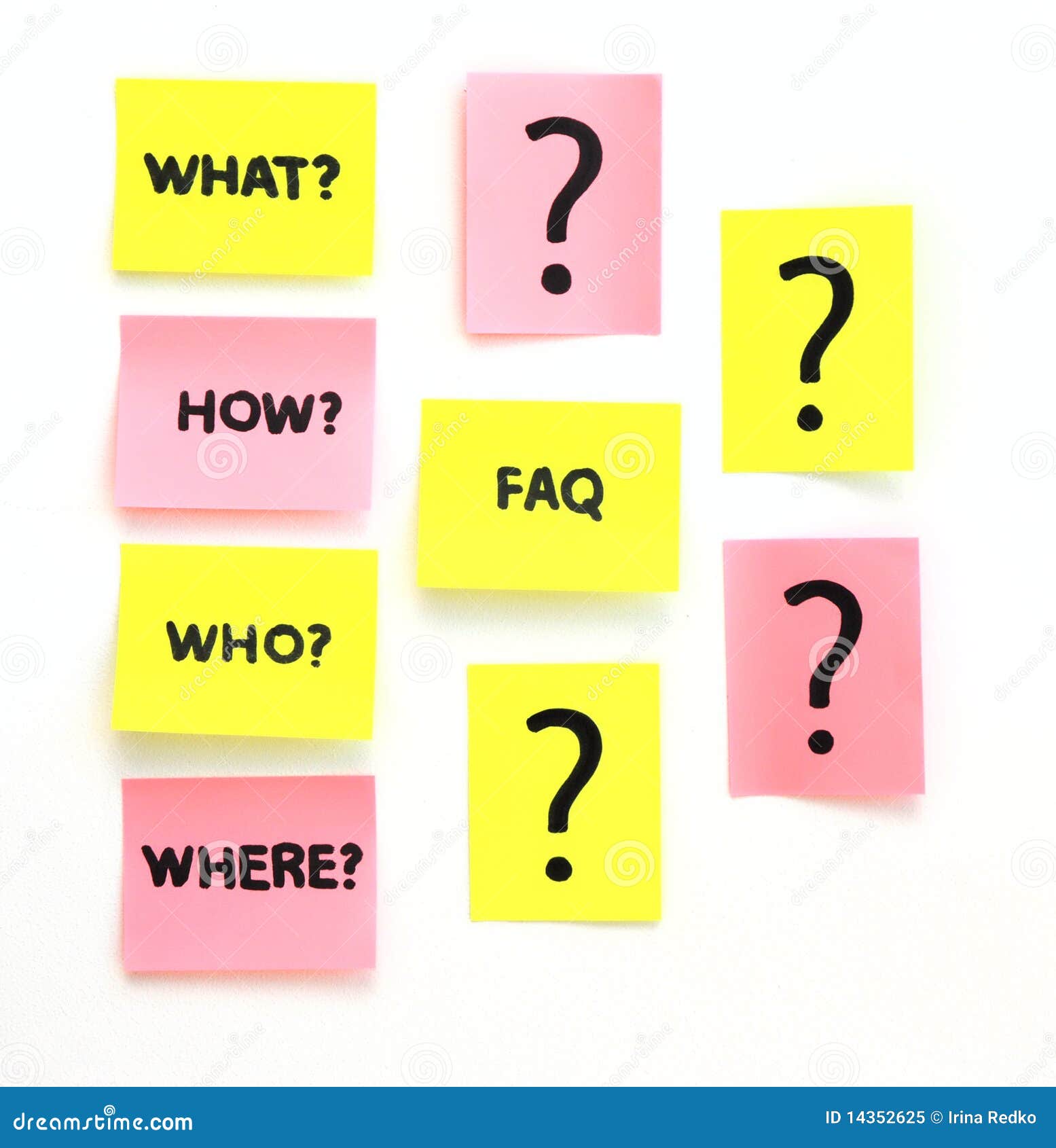 Notes with Questions and Faq Stock Image - Image of mail, message: 14352625
