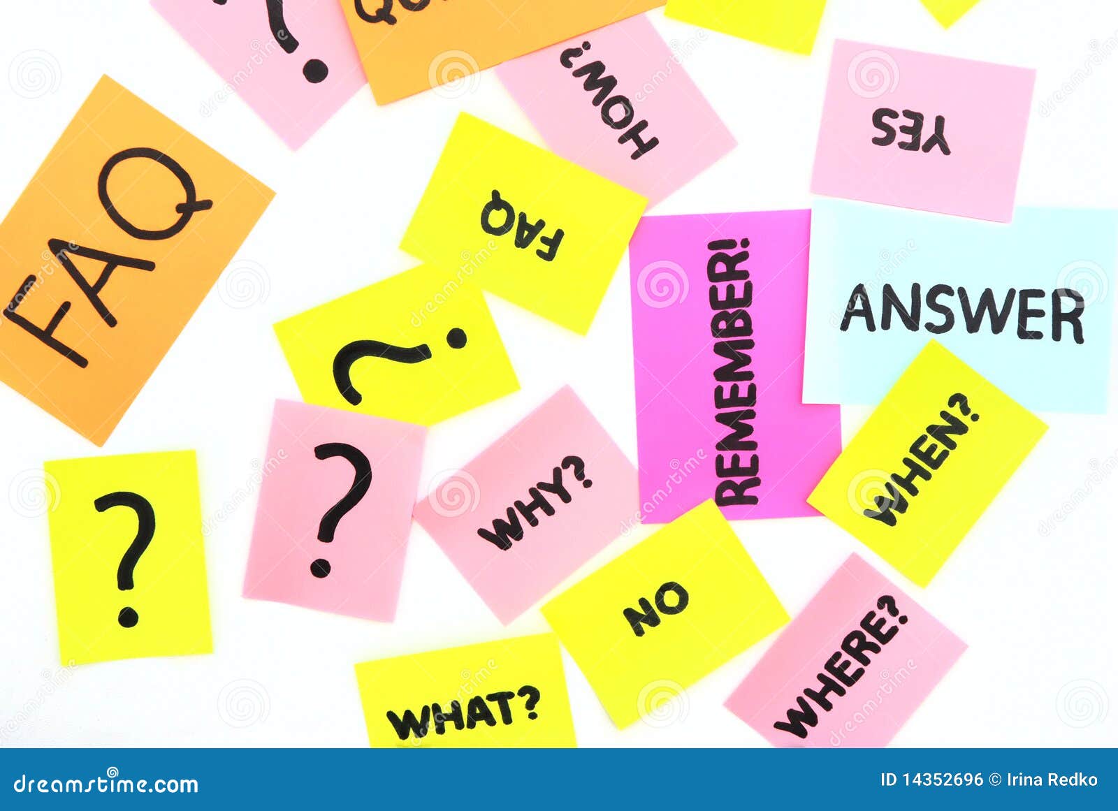 Notes with Questions and Faq Stock Photo - Image of handwriting, asking ...