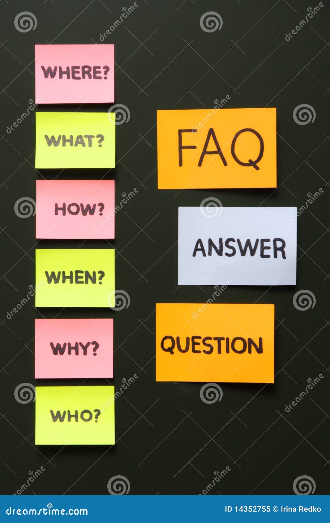 Notes with Questions and Faq Stock Image - Image of answer, adhesive ...