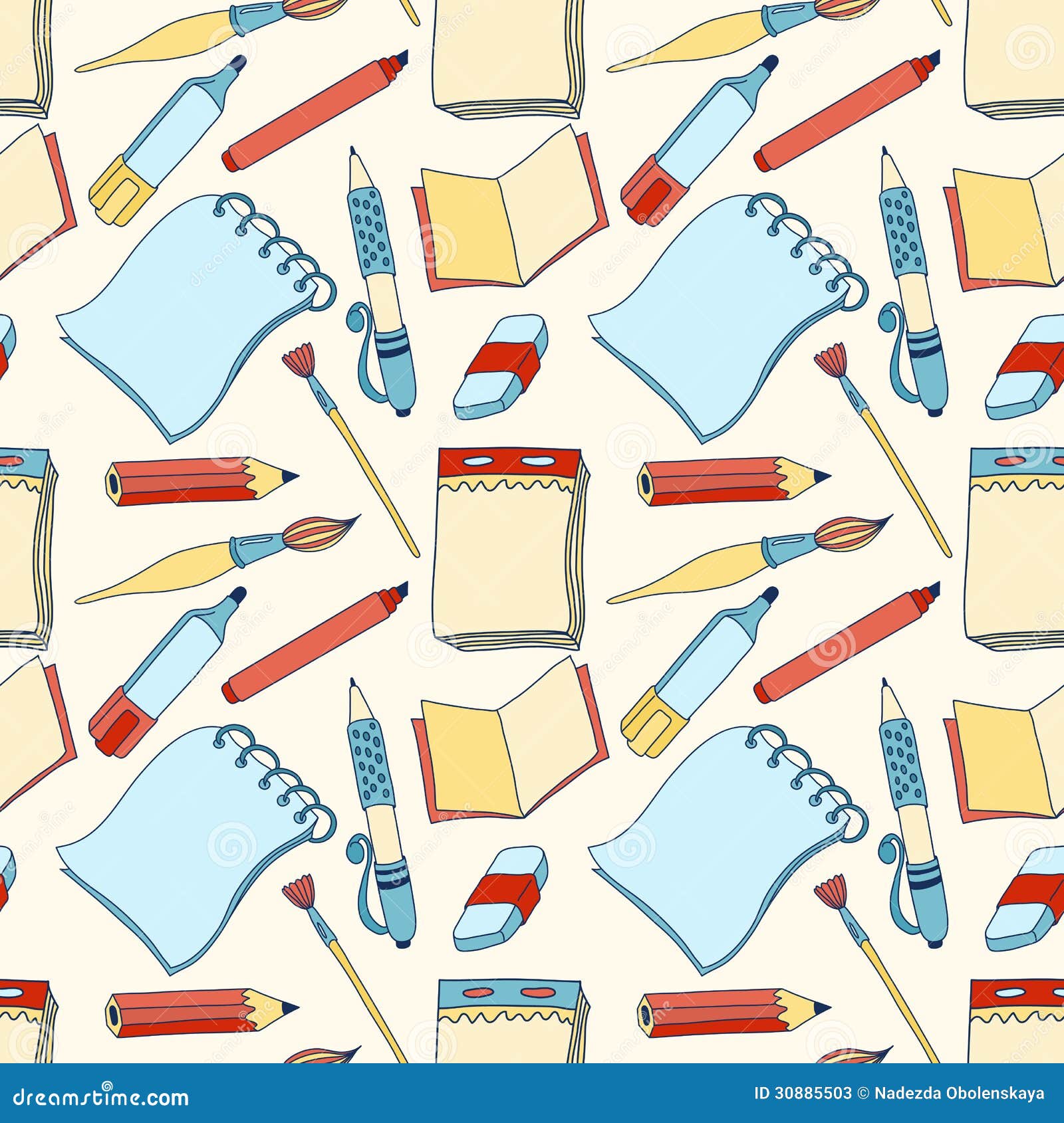 Notes Seamless Color Pattern Stock Vector - Illustration of doodle ...