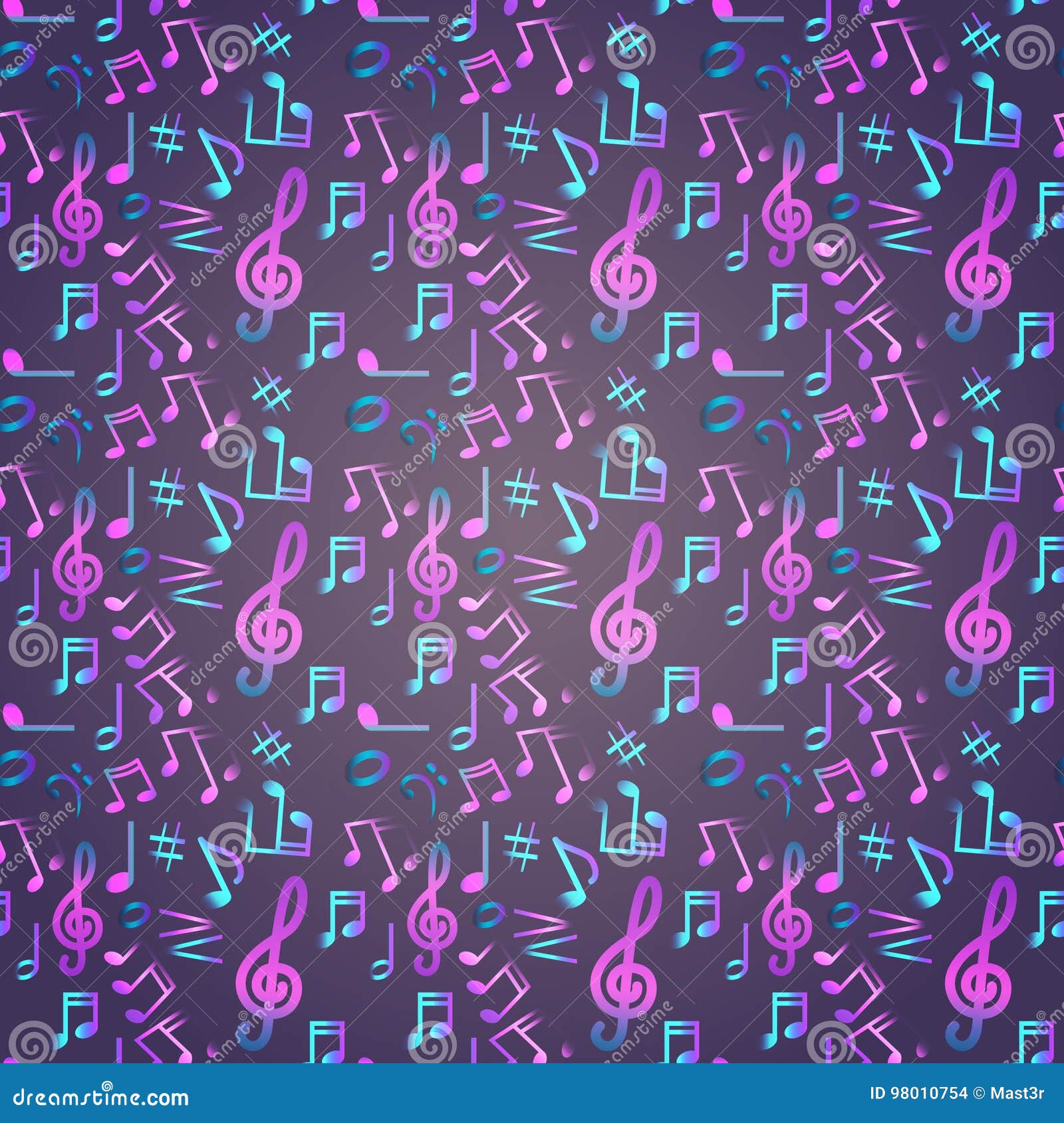 Notes Seamless Pattern Music Banner Colorful Modern Musical Poster ...
