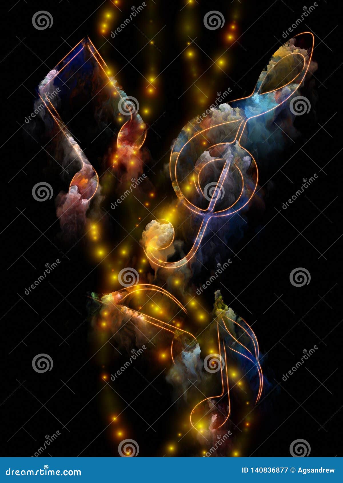 Notes in Space stock illustration. Illustration of musical - 140836877