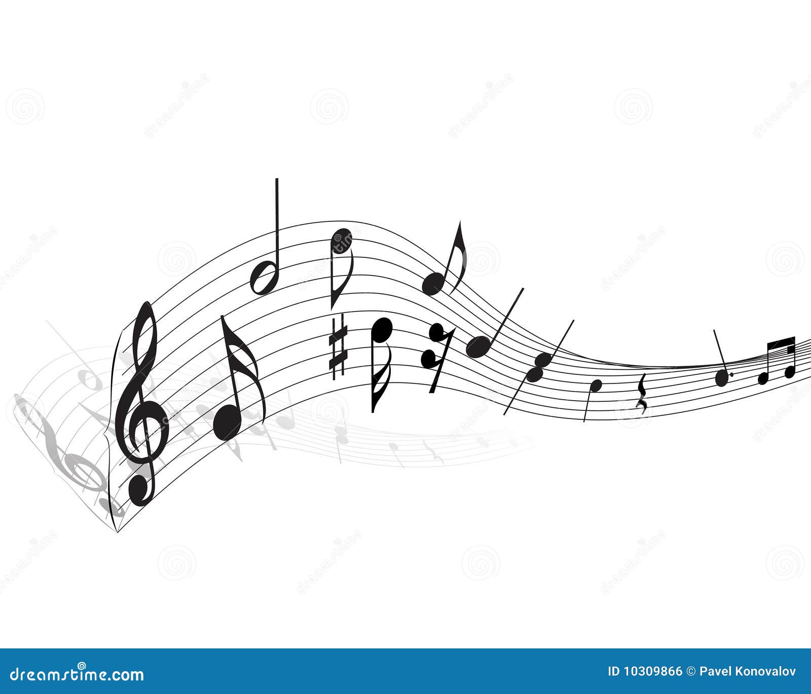 Notes staff stock vector. Illustration of artistic, clef - 10309866