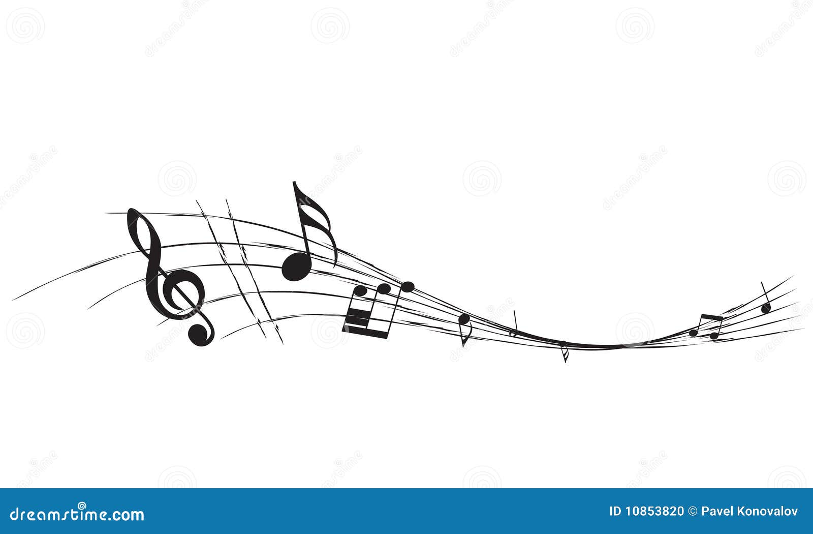 Notes staff stock vector. Illustration of abstract, beautiful - 10853820