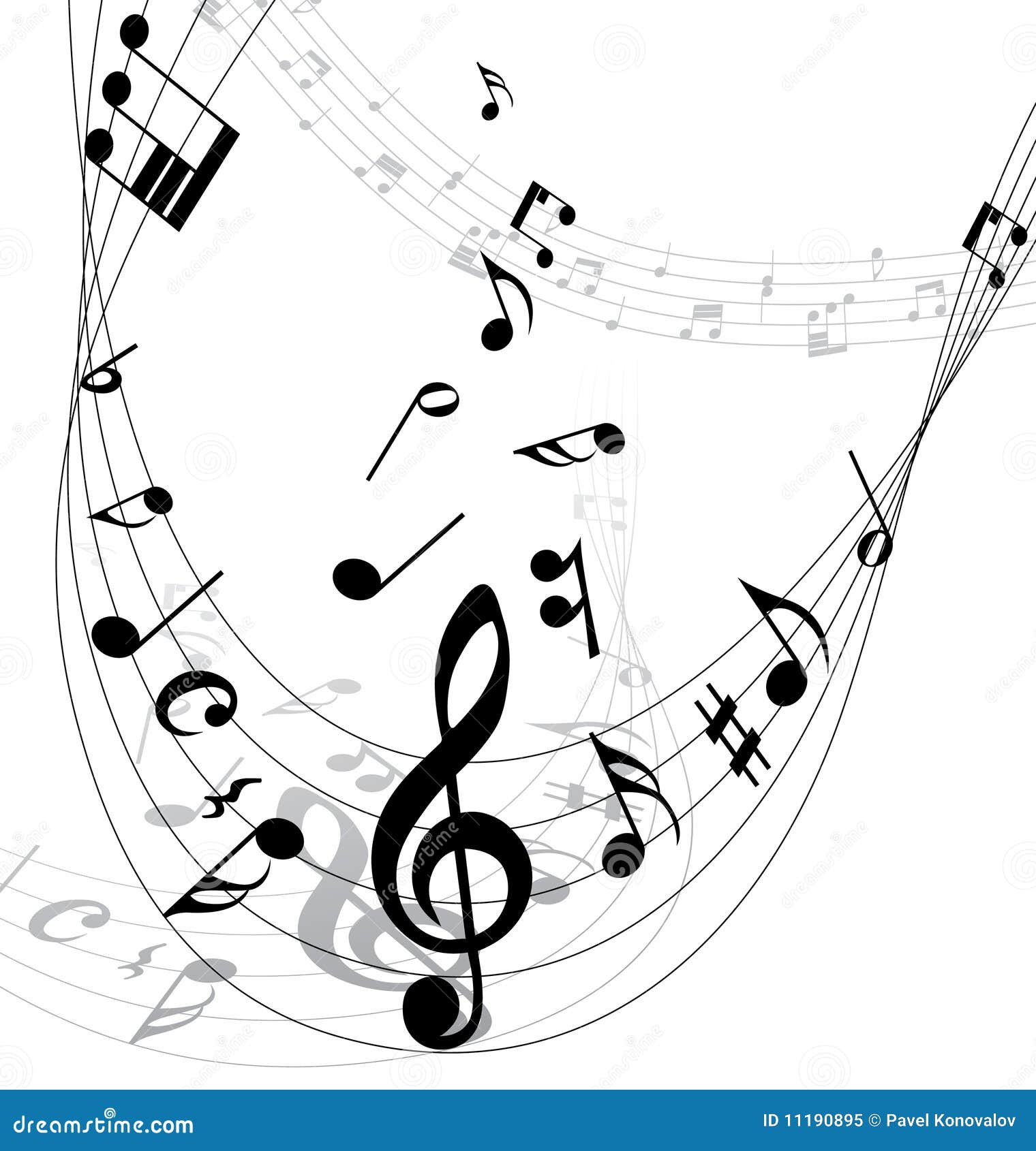 Notes staff stock vector. Illustration of minims, bass - 11190895