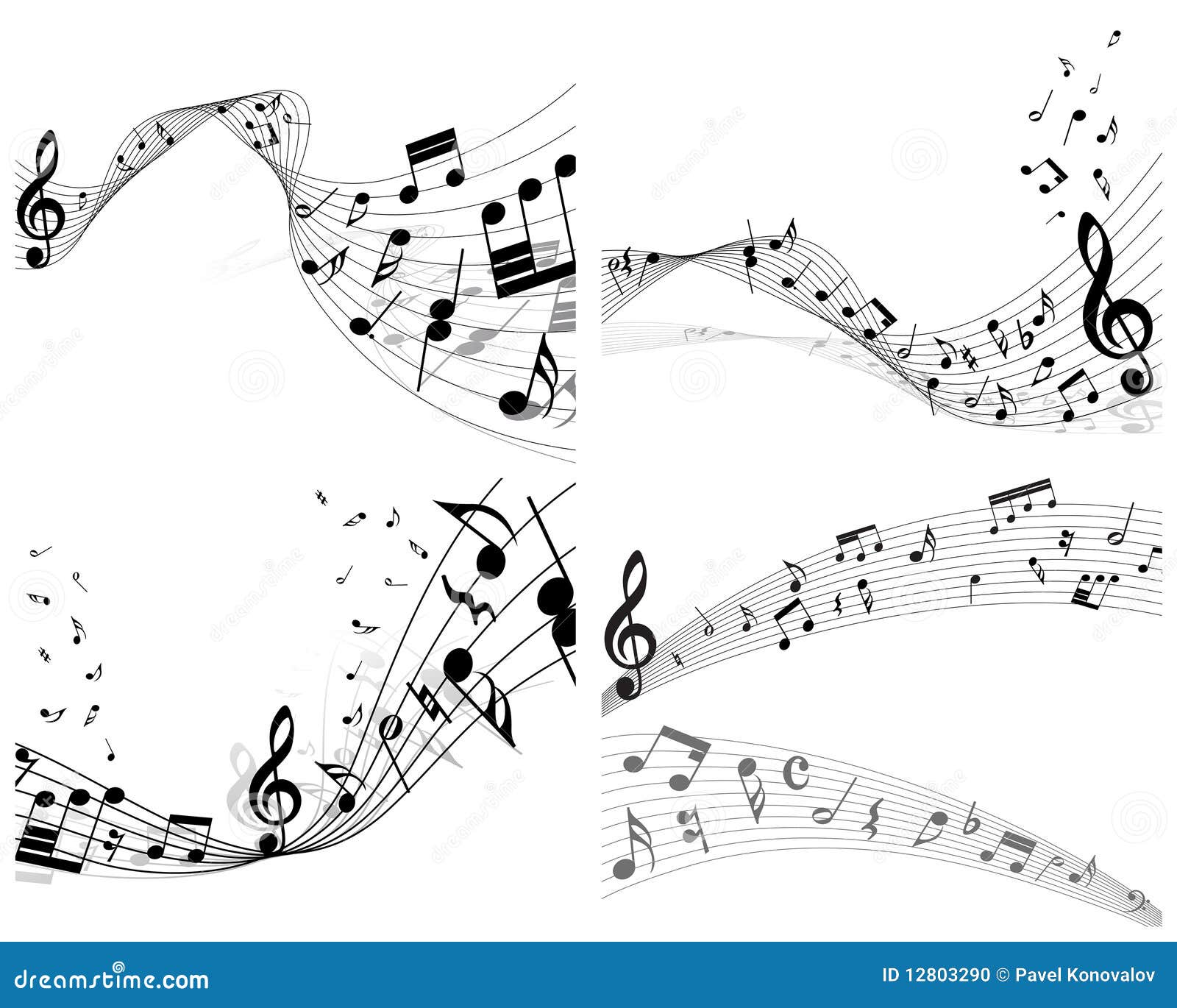 Notes staff stock vector. Illustration of abstract, backgrounds - 12803290