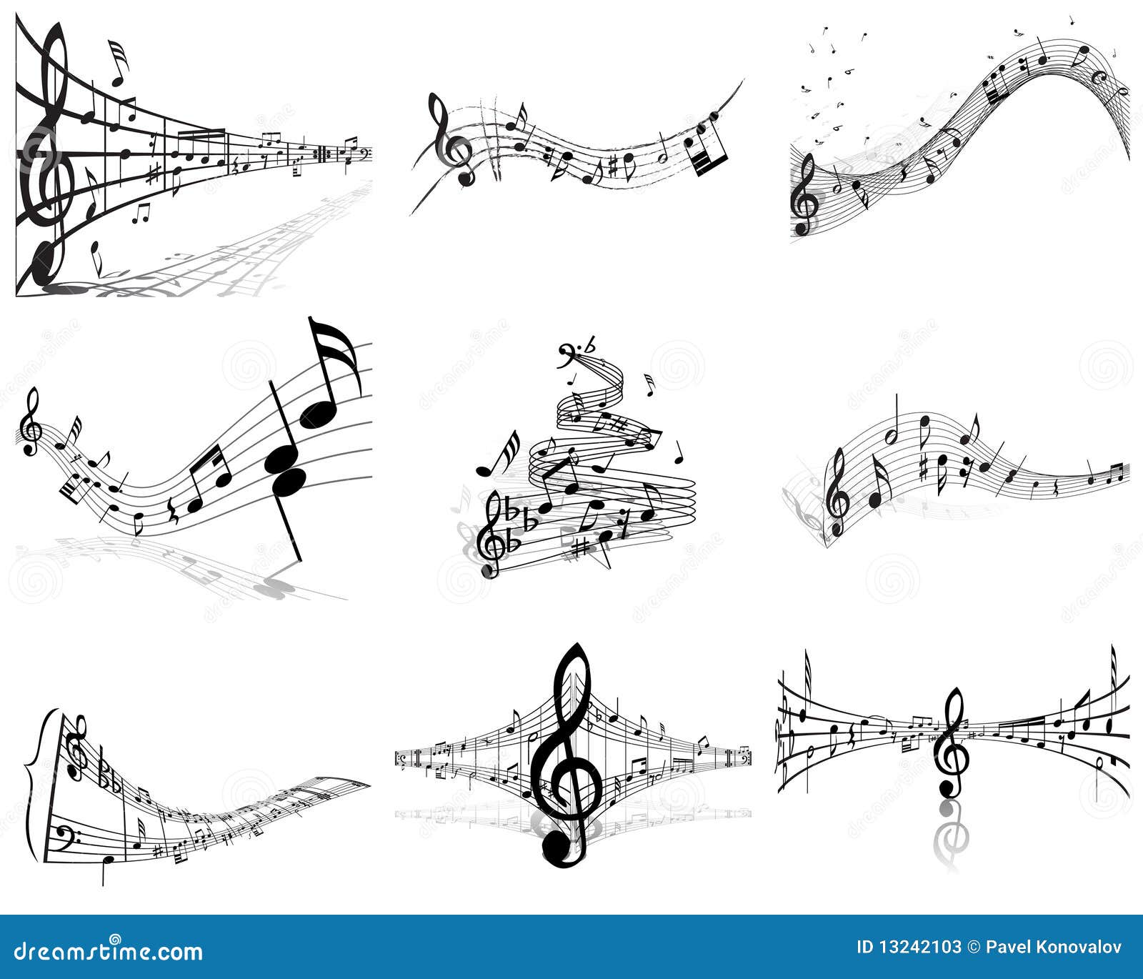 Notes staff stock vector. Illustration of keys, abstract - 13242103