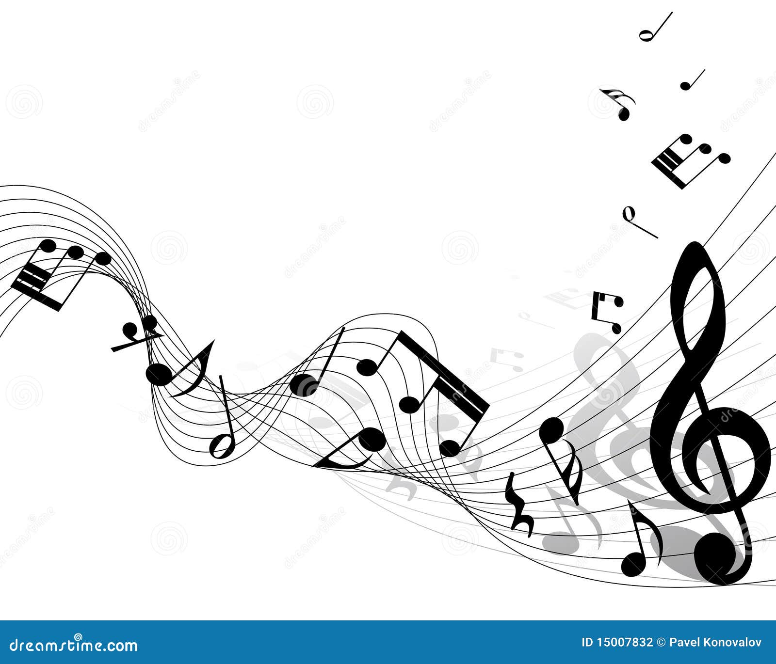 Notes staff stock vector. Illustration of elements, flow - 15007832