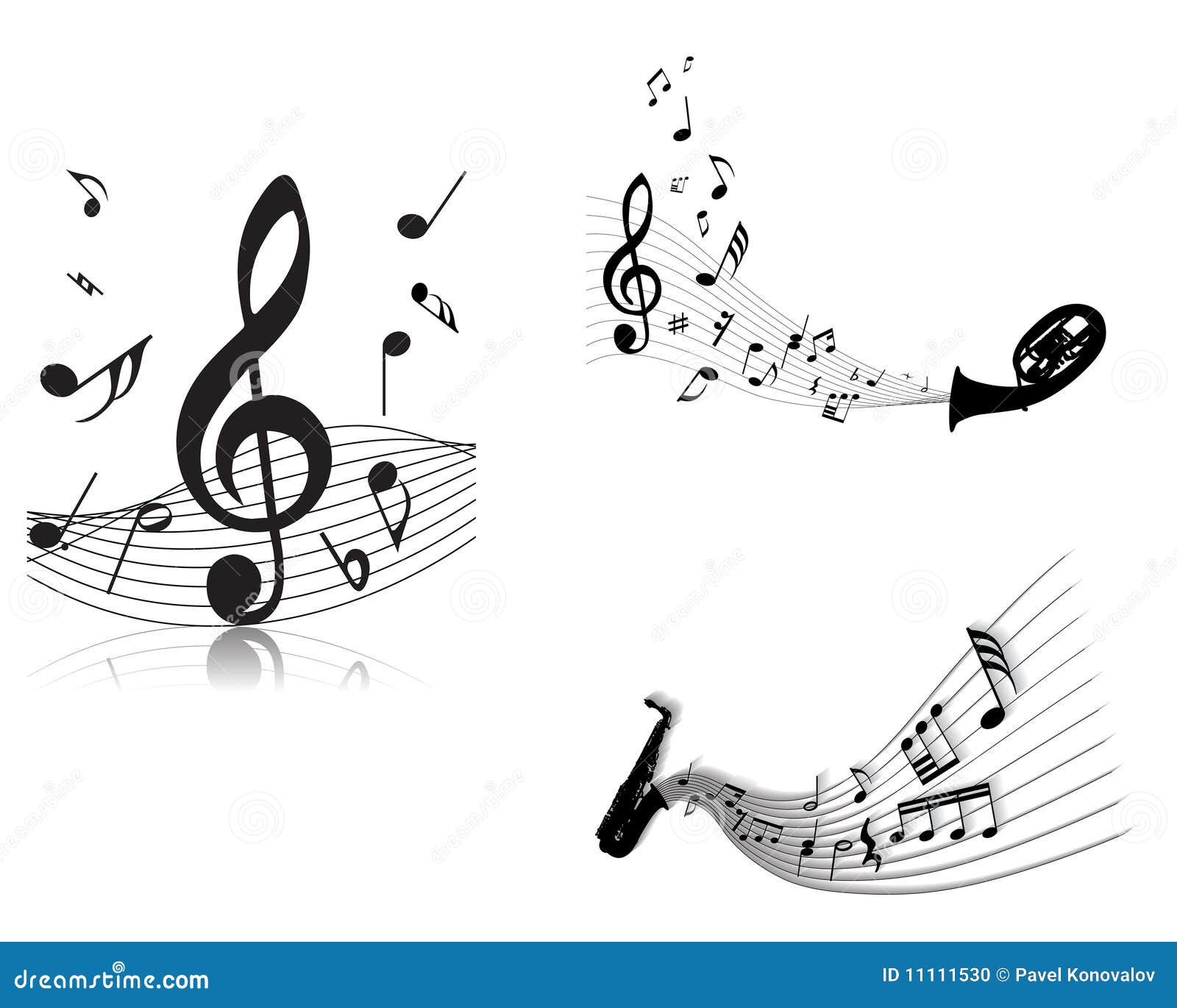 Notes staff set stock vector. Illustration of modern - 11111530