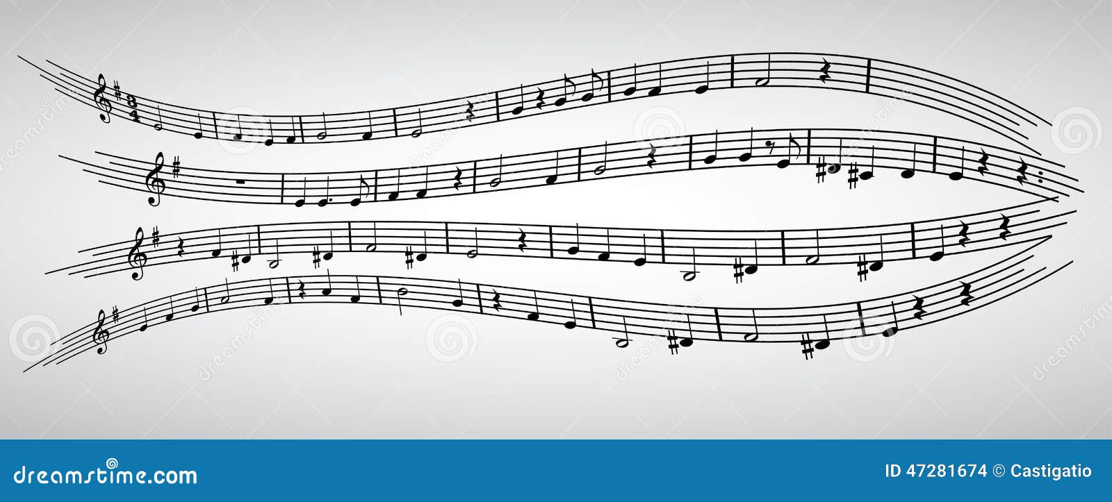 Notes, Stave, Treble Clef, Composition, Musical, Pattern Stock Vector ...