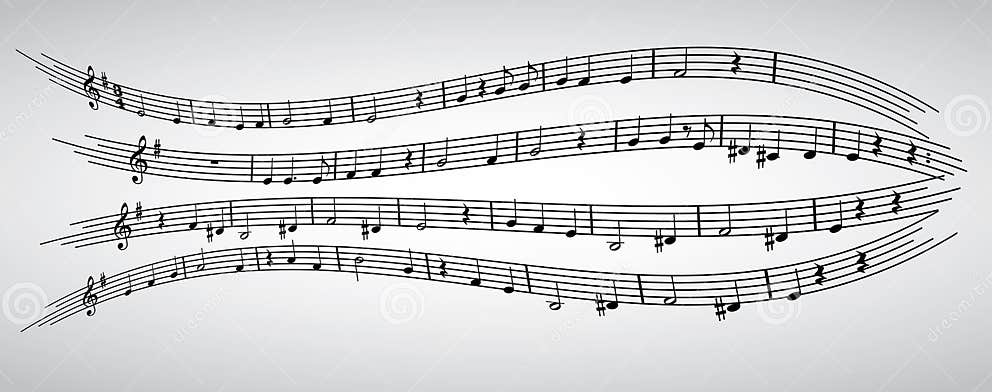 Notes, Stave, Treble Clef, Composition, Musical, Pattern Stock Vector ...