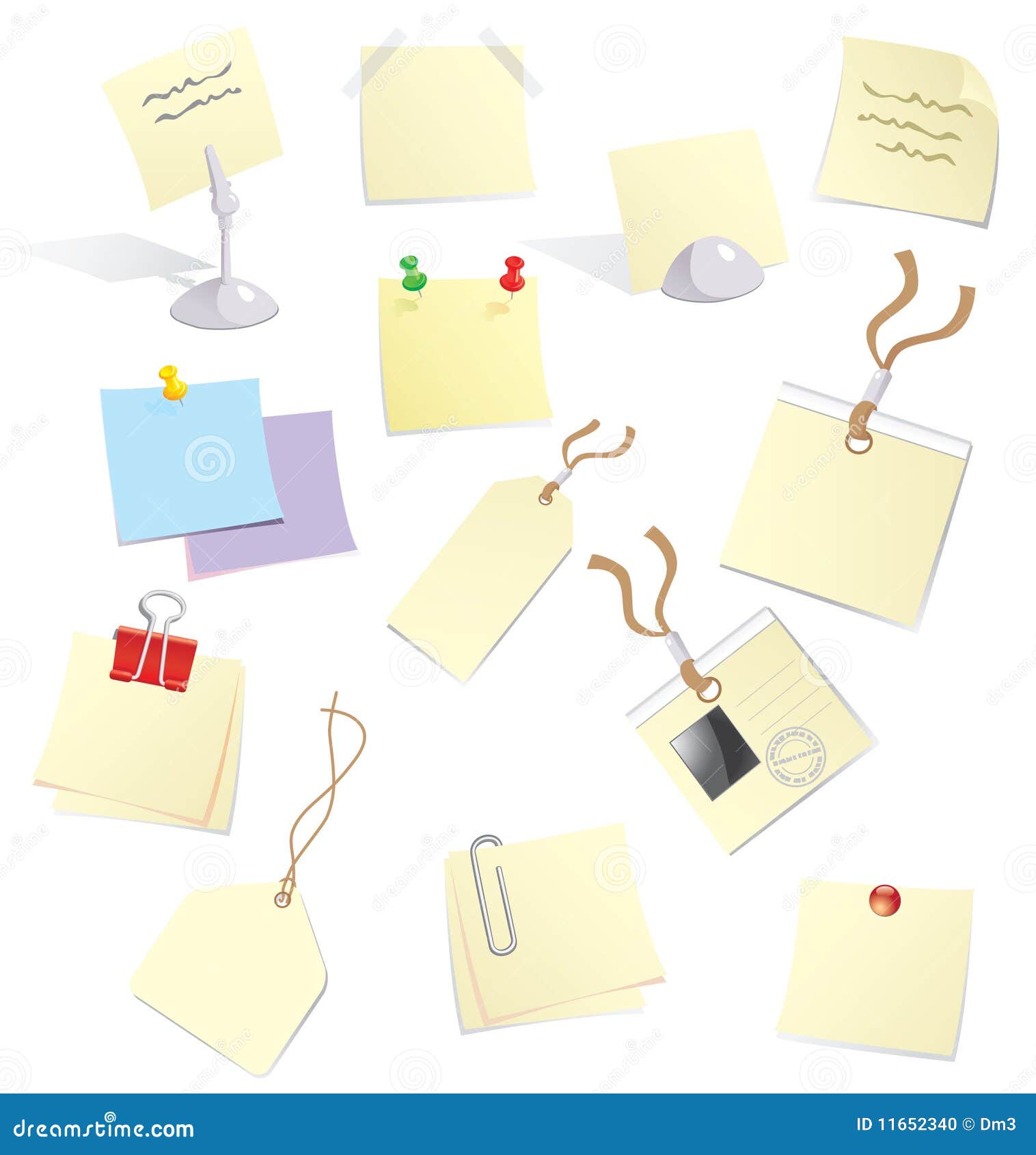 Notes and stickers stock vector. Illustration of letter - 11652340