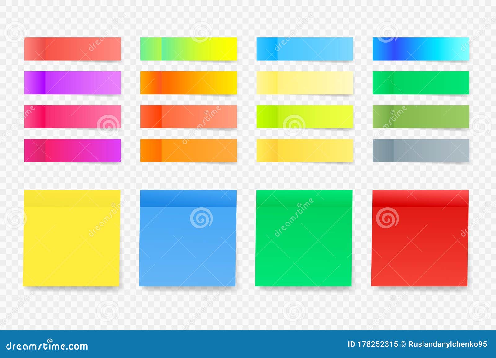 Notes Stickers Vector Illustration. Various Colorful Notes Stickers ...