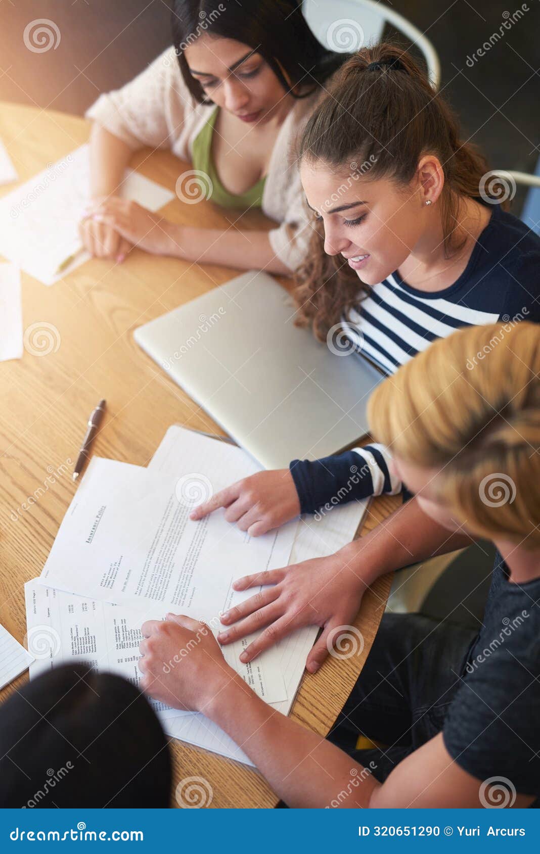 Notes, Students and Women at Table for Studying, Research and Session ...