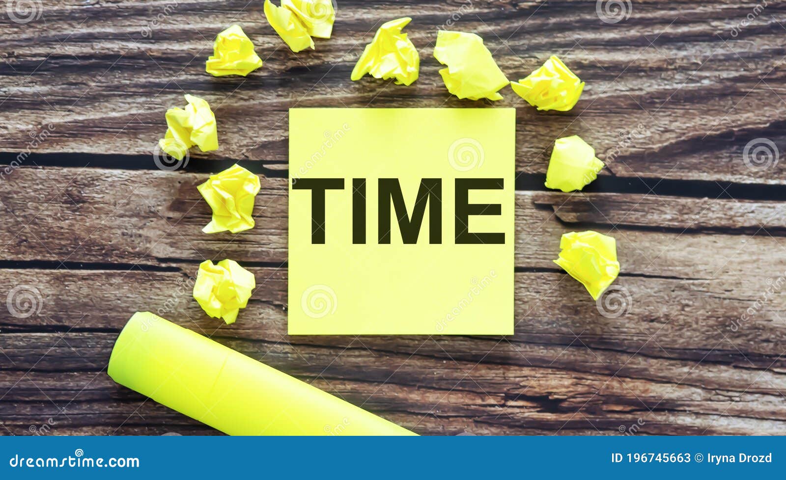 Notes about TIME ,concept on the Yellow Stickers Stock Image - Image of ...