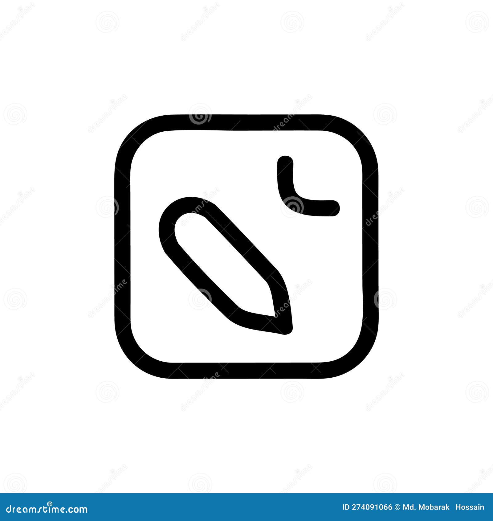 Notes Vector Icon, Outline Style, Isolated on White Background. Stock ...