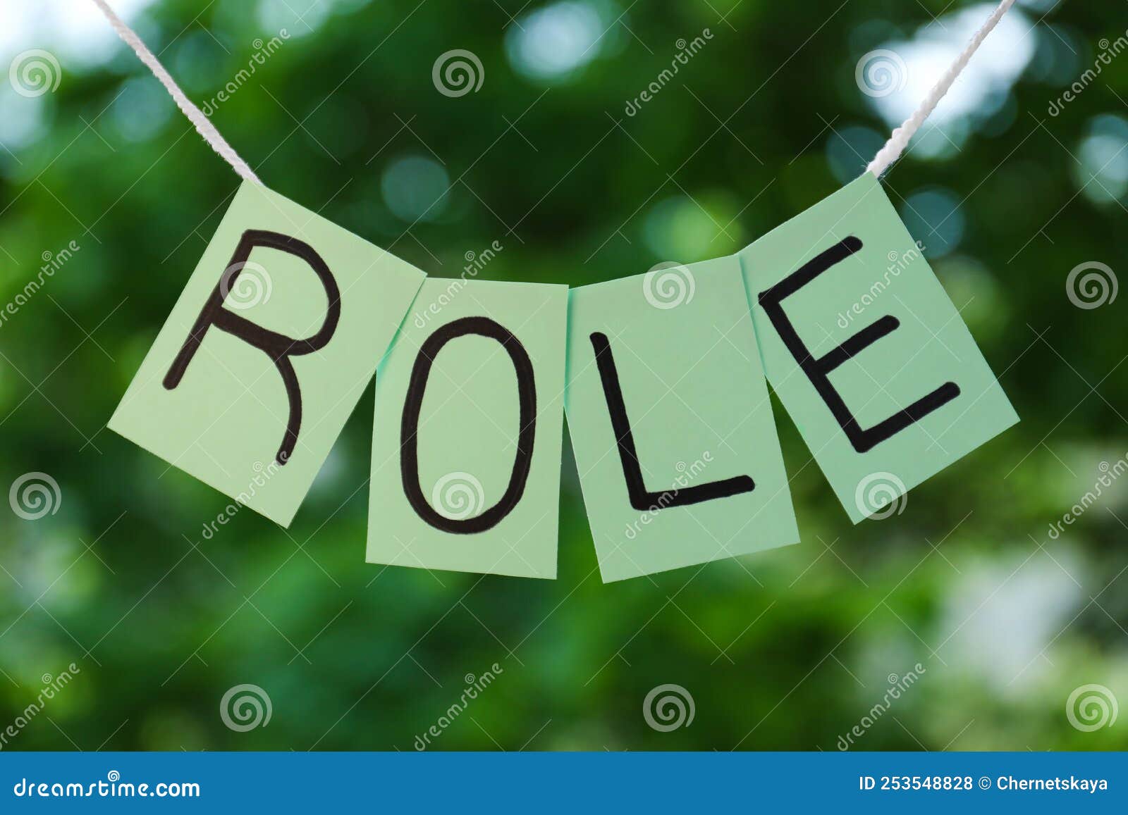 Notes with Word Role Hanging on Blurred Background Stock Photo - Image ...
