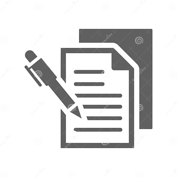 Notes, Writing, Document Icon. Gray Vector Design Stock Illustration ...
