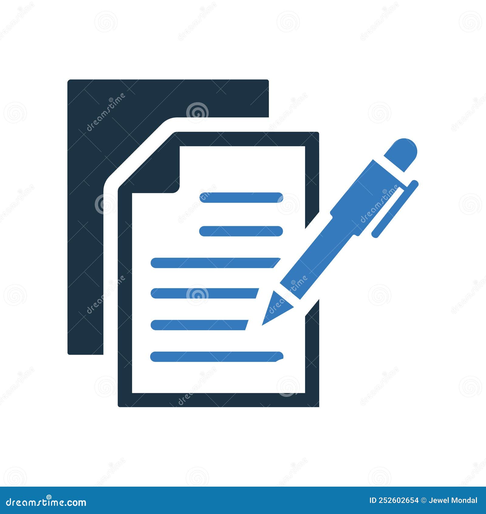 Notes, Writing, Document Icon. Simple Flat Design Concept Stock ...