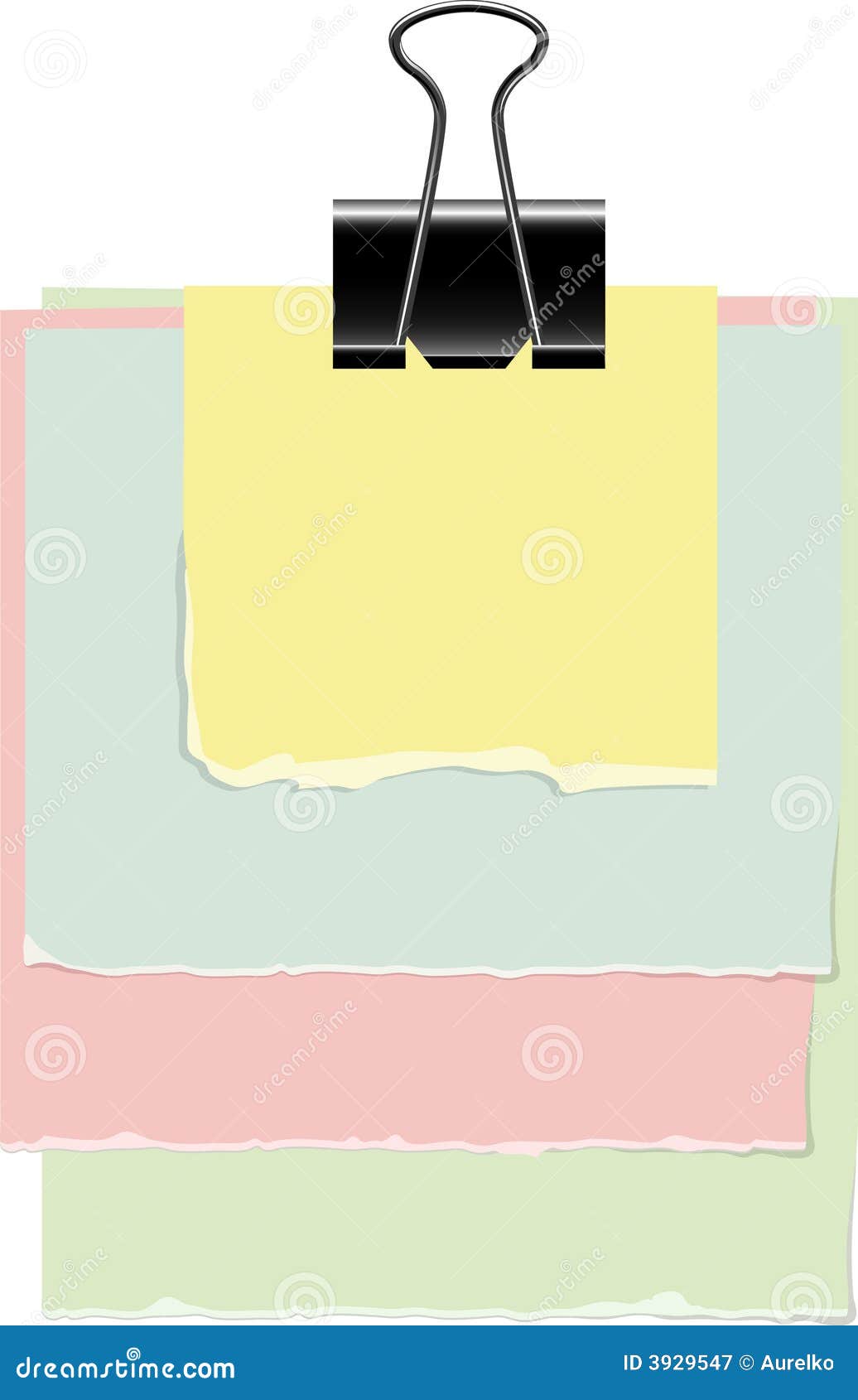 Noteswithclip stock vector. Illustration of accessories - 3929547