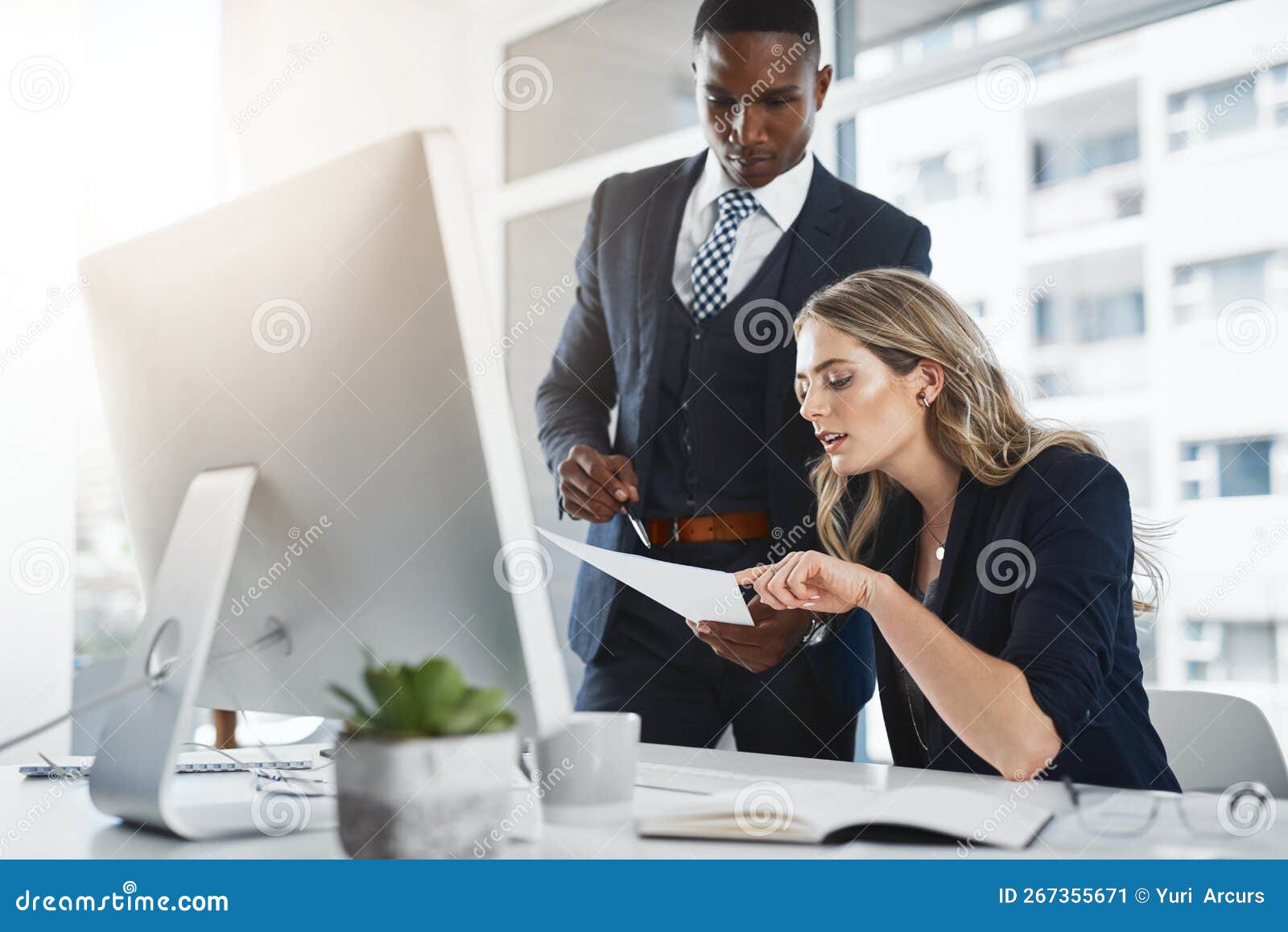 Nothing Goes through without Her Authorization. Two Businesspeople ...