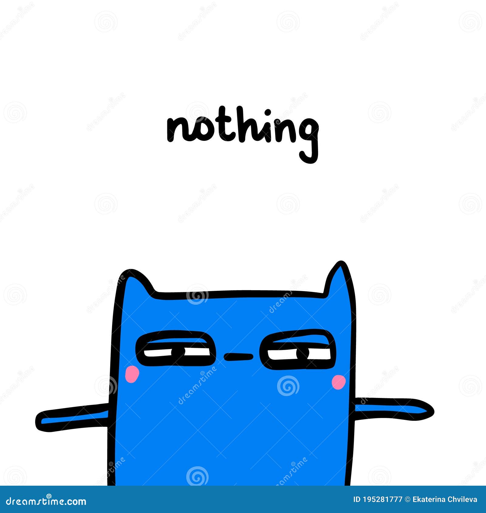 Nothing Hand Drawn Vector Illustration in Cartoon Doodle Style Stock ...