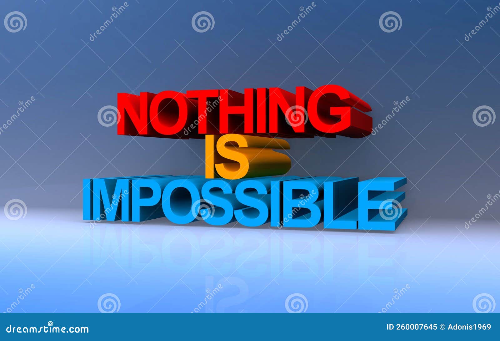 Nothing is Impossible on Blue Stock Illustration - Illustration of ...