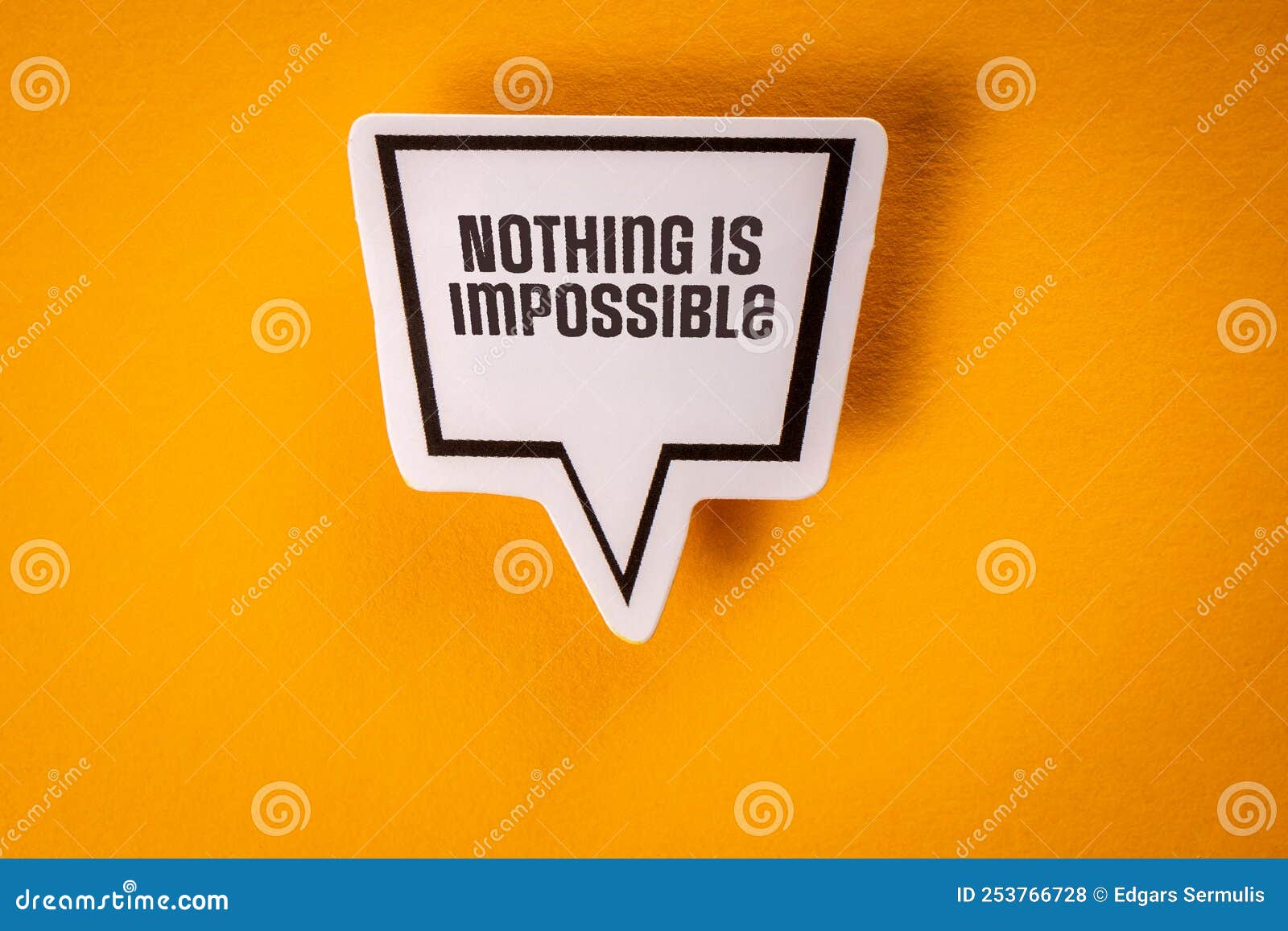 Nothing is Impossible. Speech Bubble with Text on Yellow Background ...