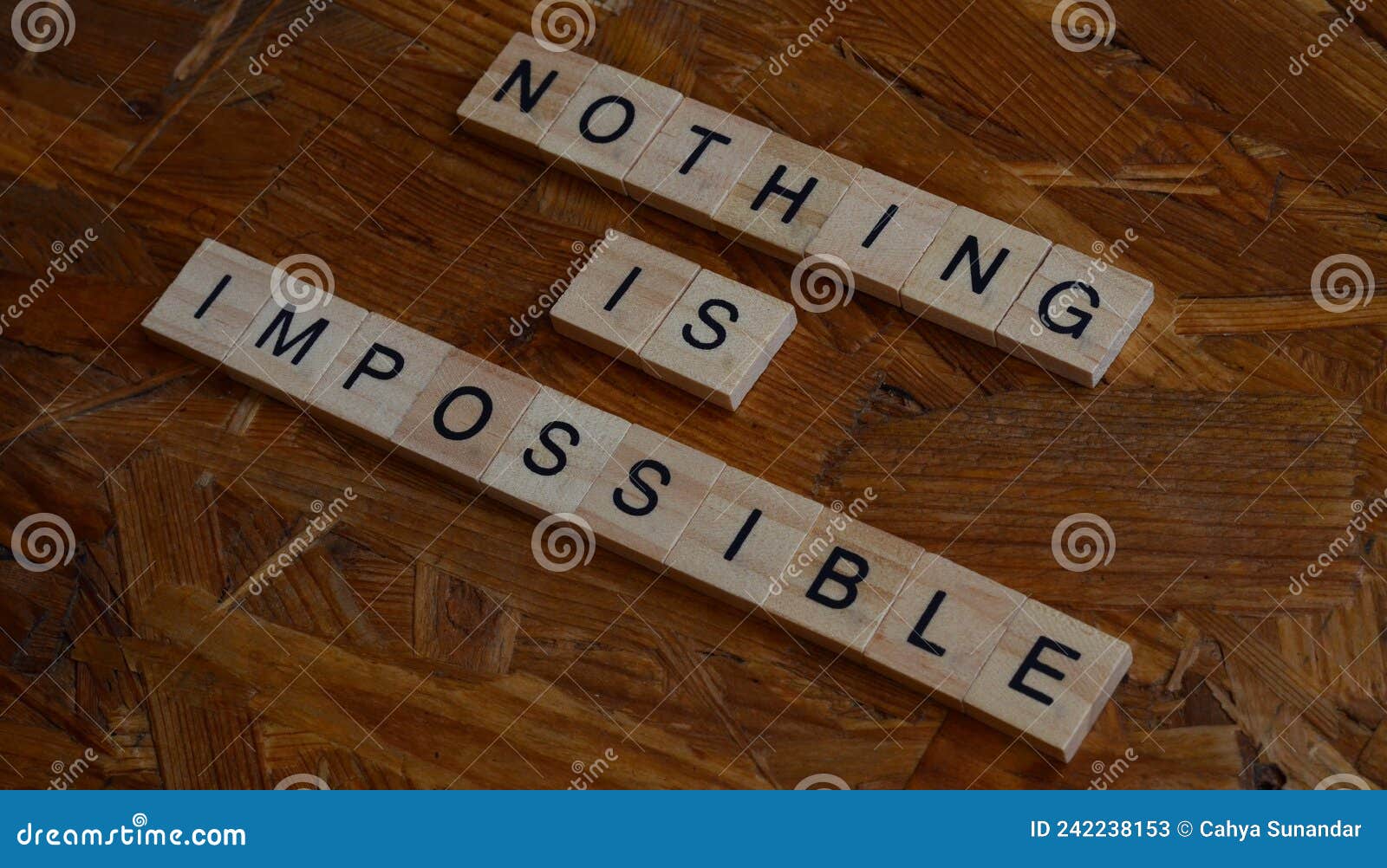 Nothing is Impossible Text on Wooden Square, Business and Motivation ...