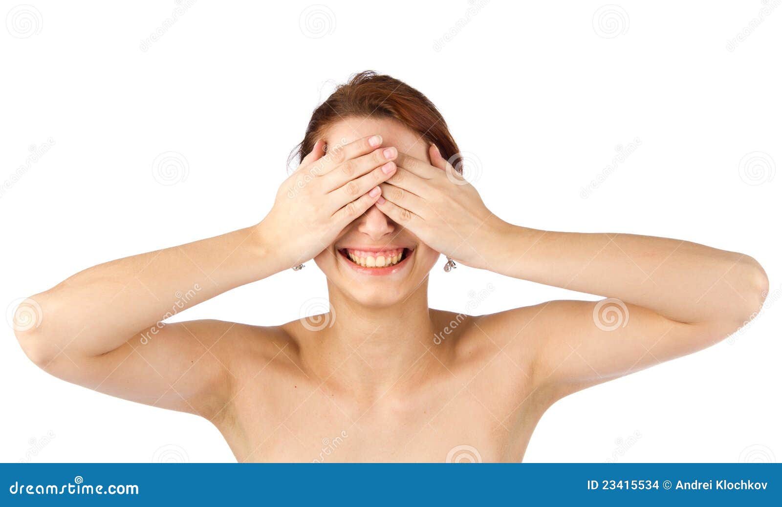 Nothing See Smiling Young Girl Stock Photo - Image of alone, girls ...