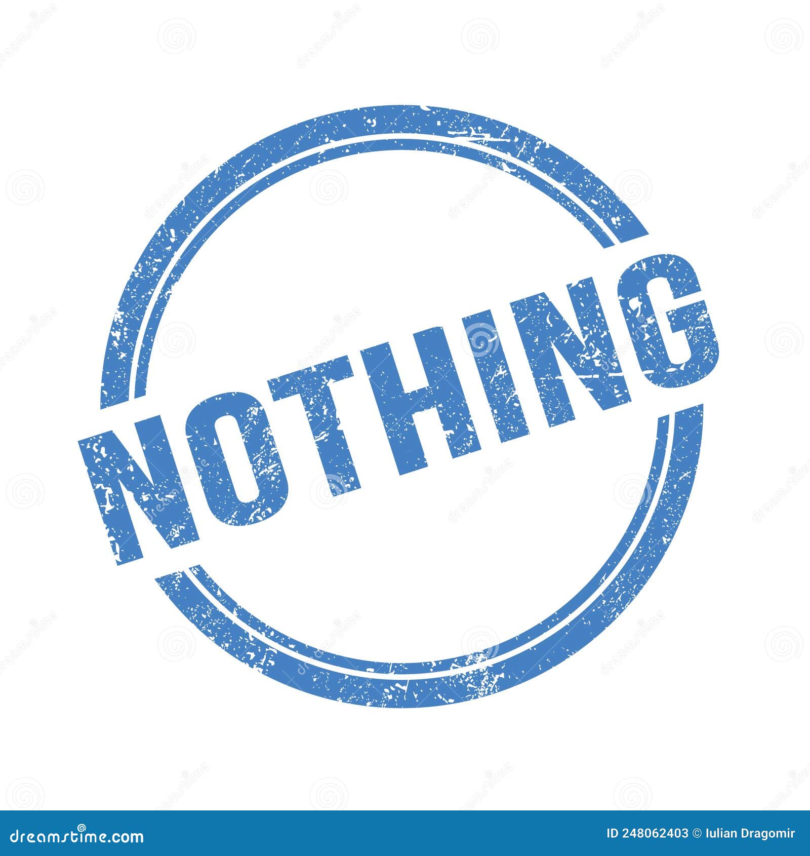 NOTHING Text Written on Blue Grungy Round Stamp Stock Illustration ...