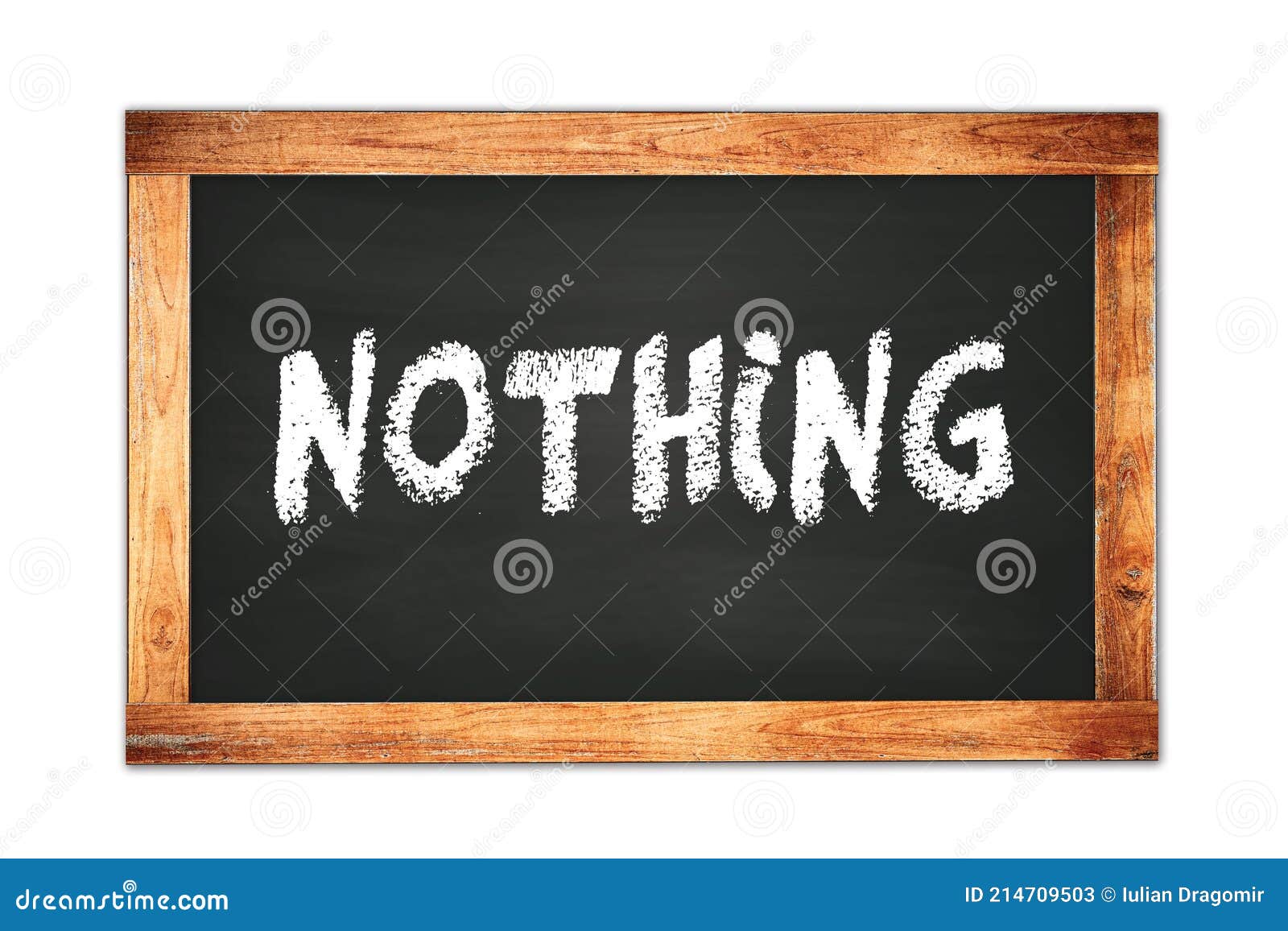 NOTHING Text Written on Wooden Frame School Blackboard Stock Image ...