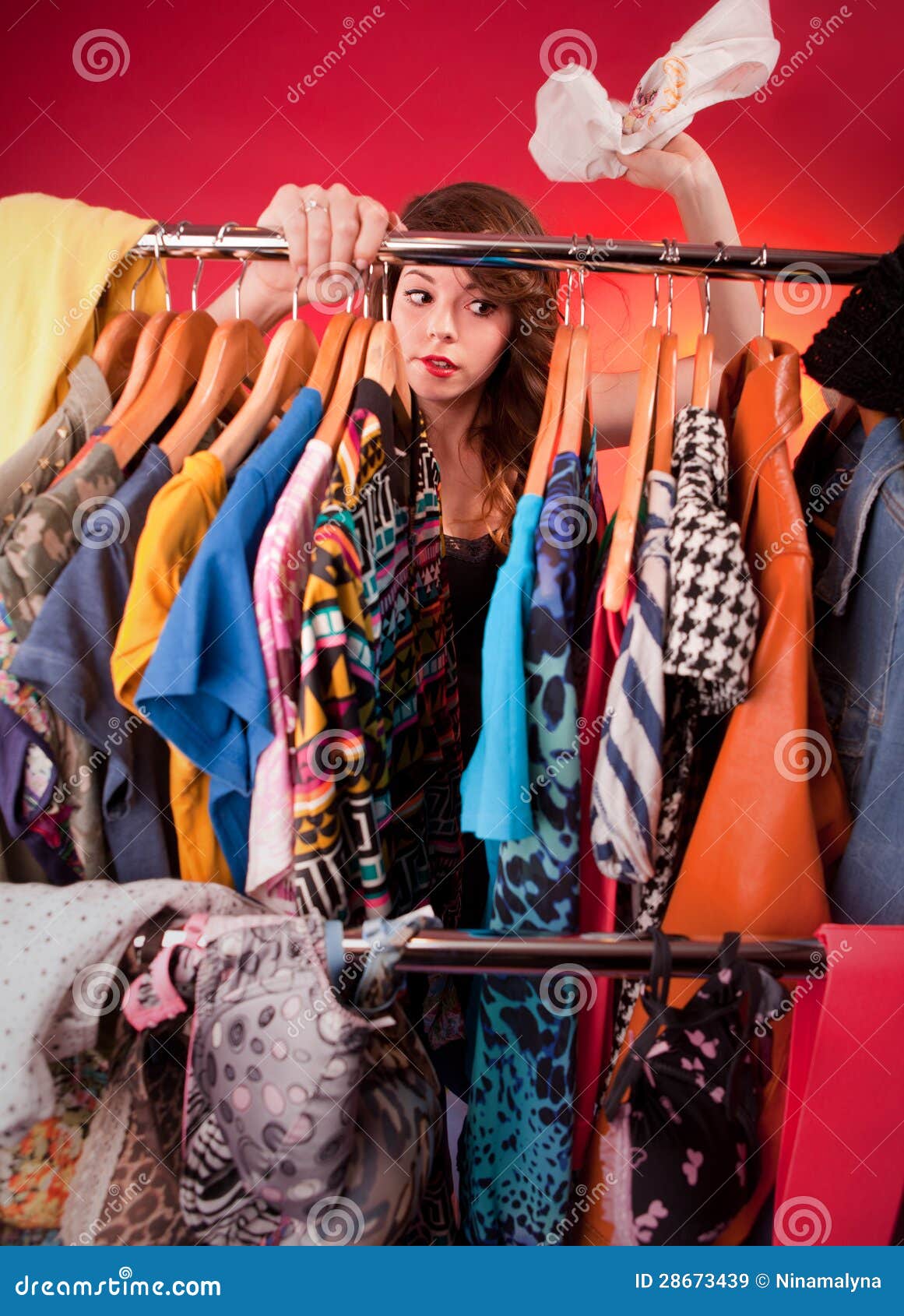 Nothing to wear concept stock image. Image of hanger - 28673439