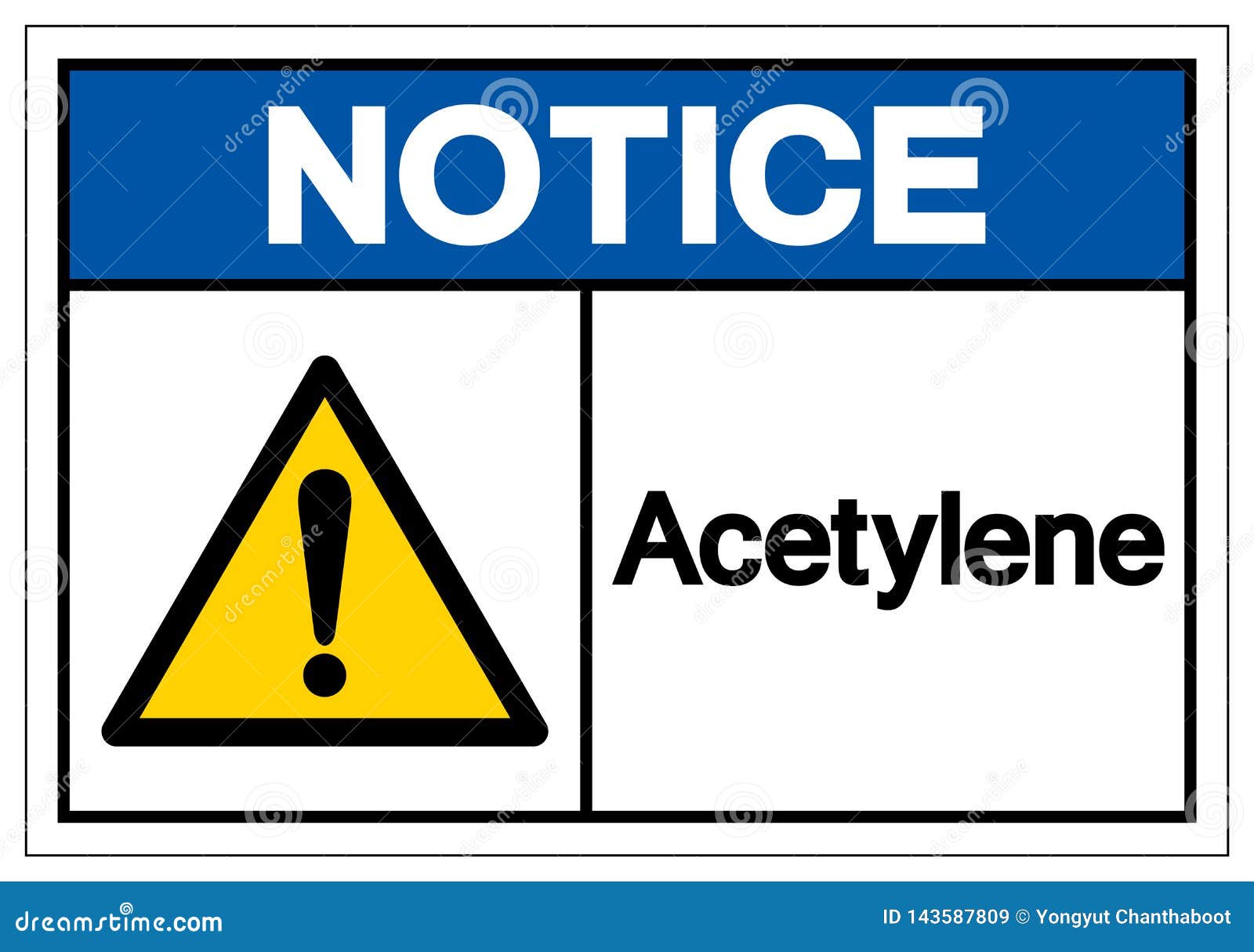 Notice Acetylene Symbol Sign, Vector Illustration, Isolate on White ...