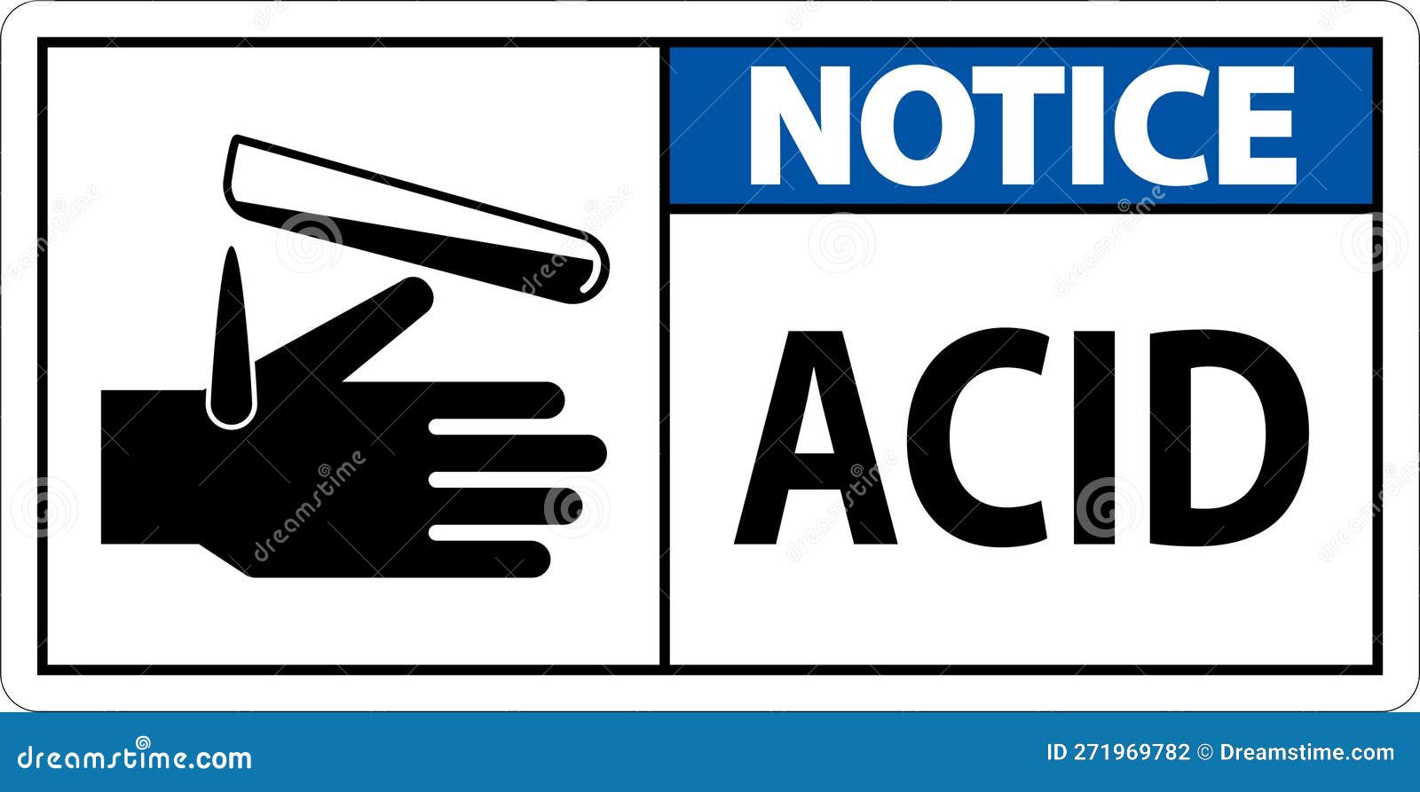 Notice Acid Sign on White Background Stock Vector - Illustration of ...