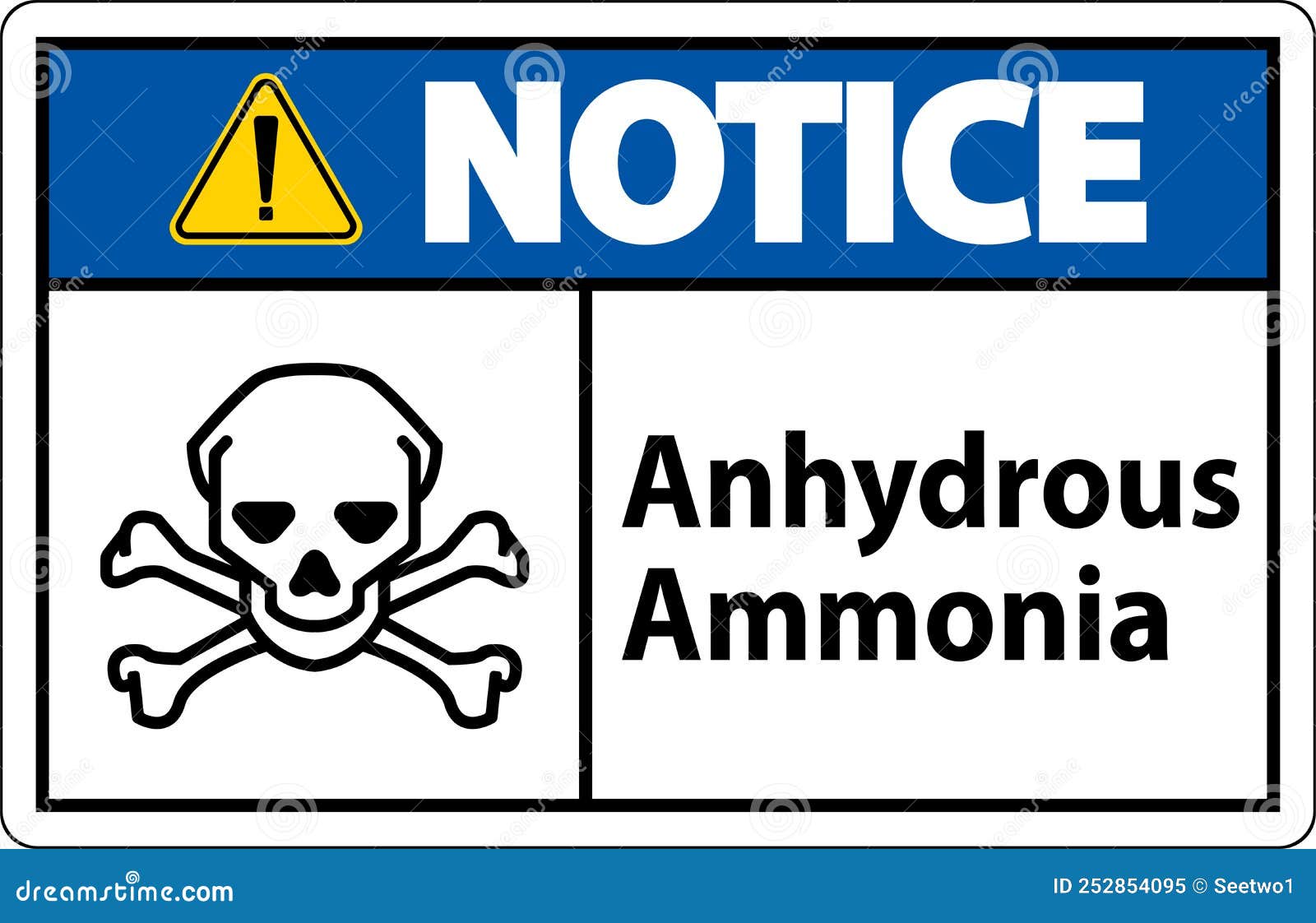 Notice Ammonia Symbol Sign On White Background Cartoon Vector ...