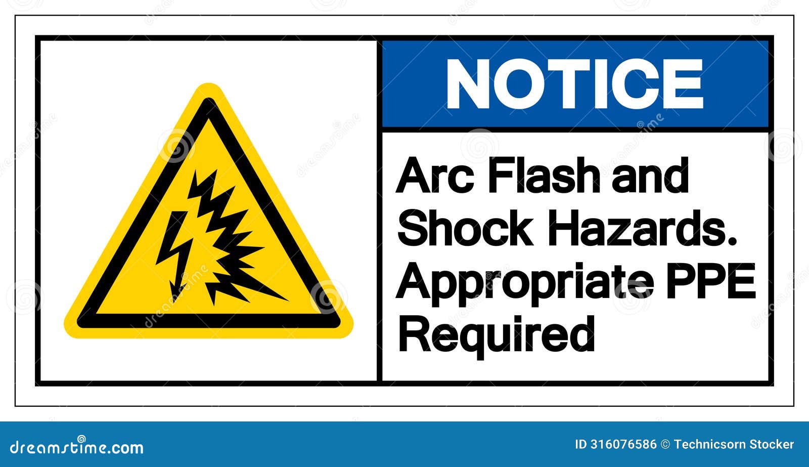 Notice Arc Flash and Shock Hazards. Appropriate PPE Required Symbol ...