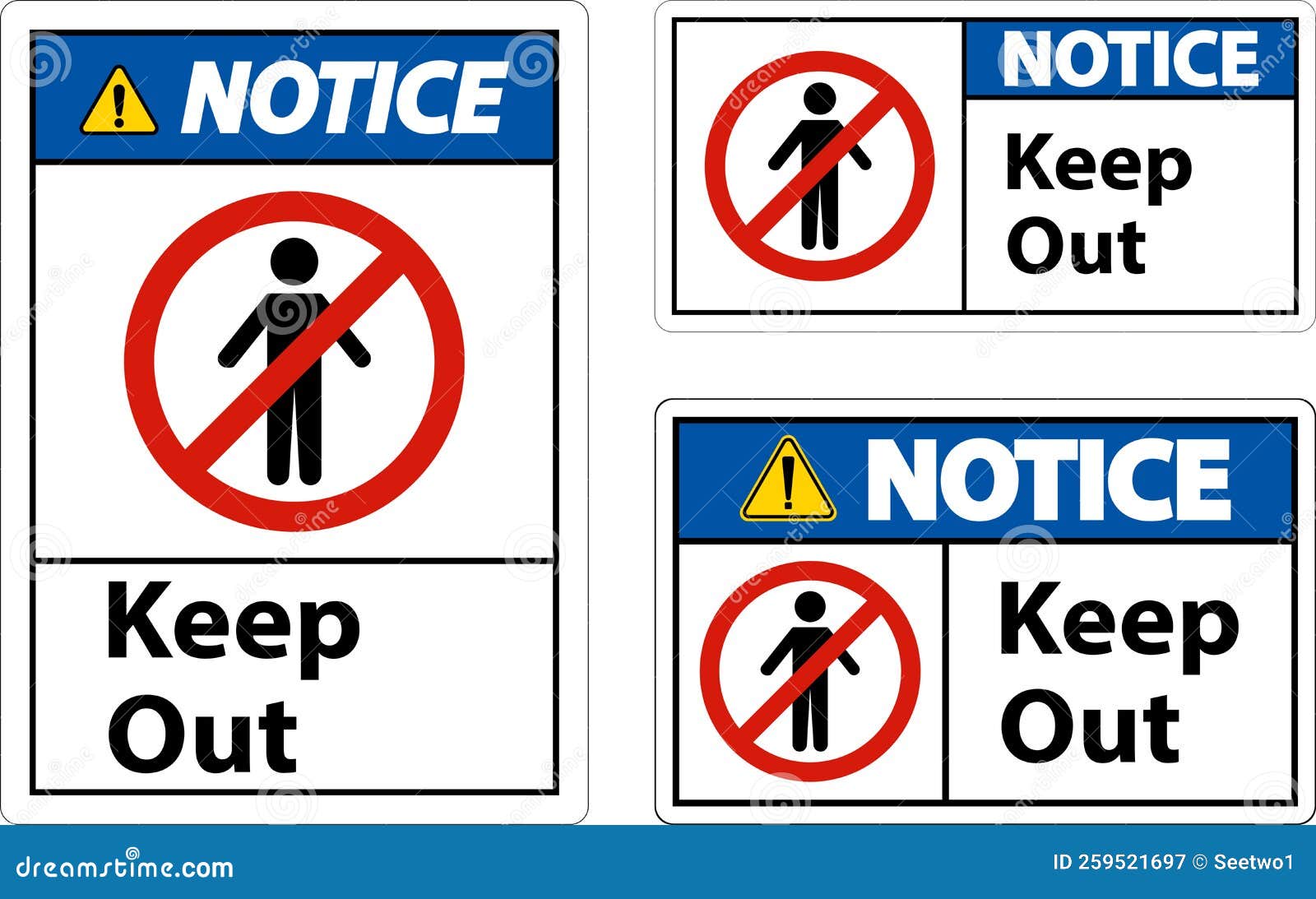 Notice Area Keep Out Sign on White Background Stock Vector ...